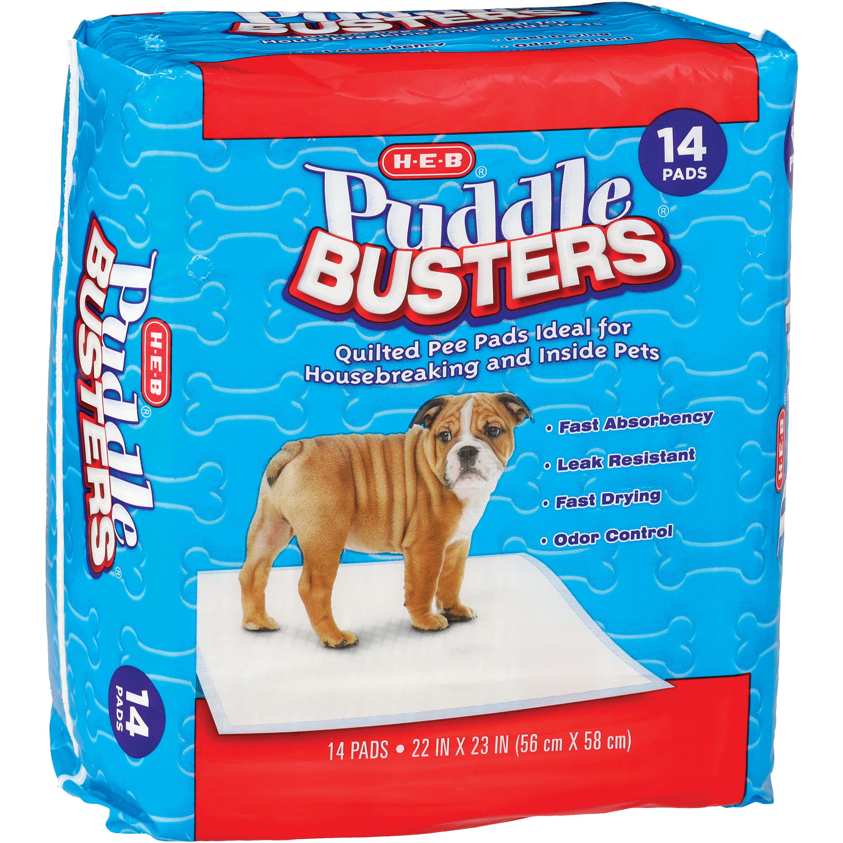 H-E-B Puddle Busters Quilted Pee Pads - Shop Cleanup & odor control at ...
