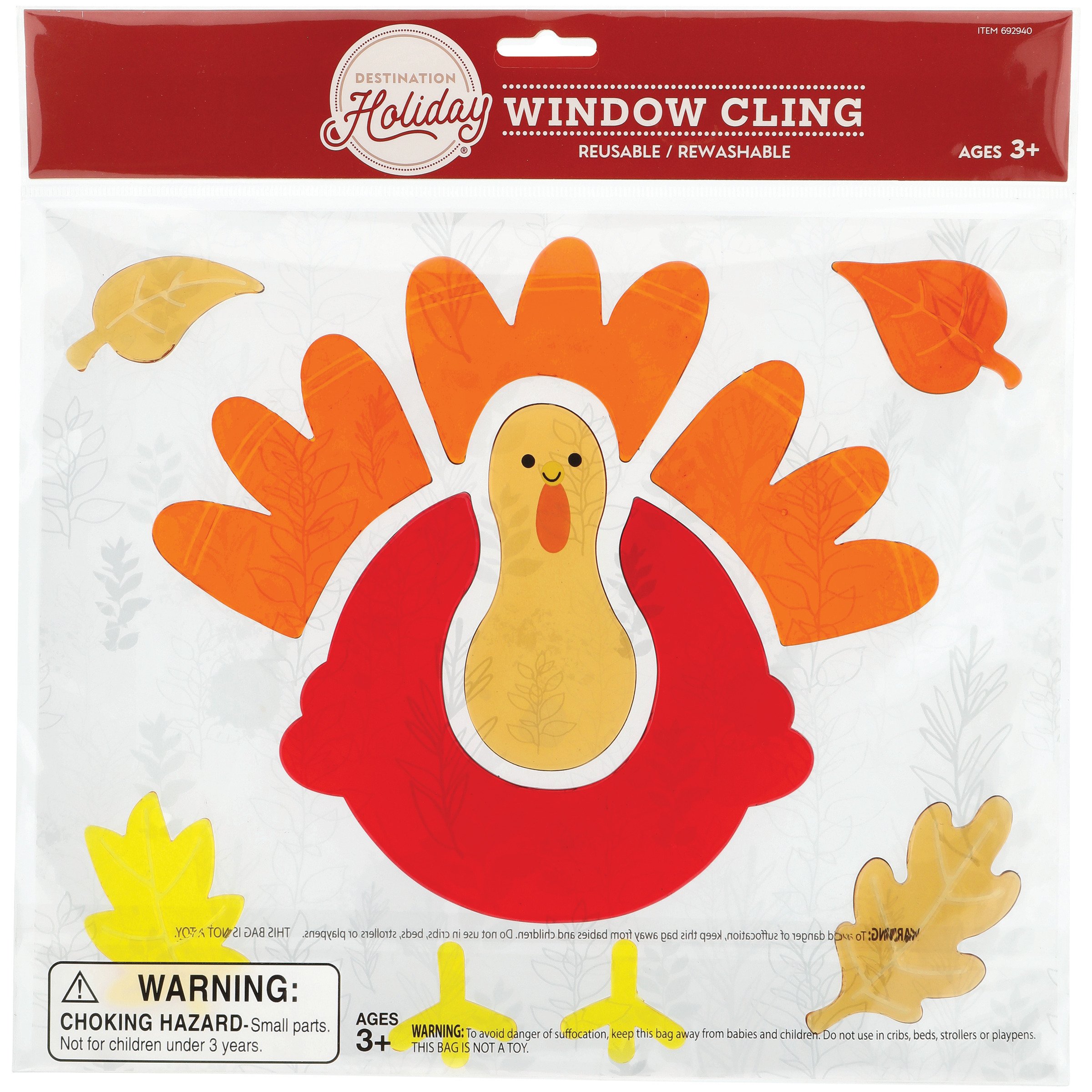 Destination Holiday Turkey Reusable Window Cling Decor - Shop Seasonal ...