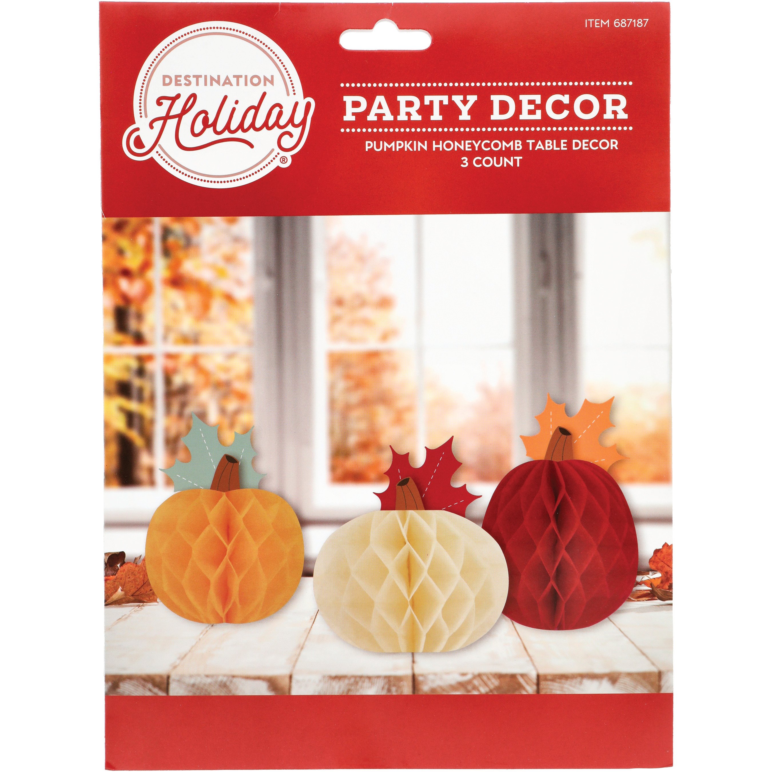 Destination Holiday Pumpkin Honeycomb Table Decor - Shop Party decor at ...