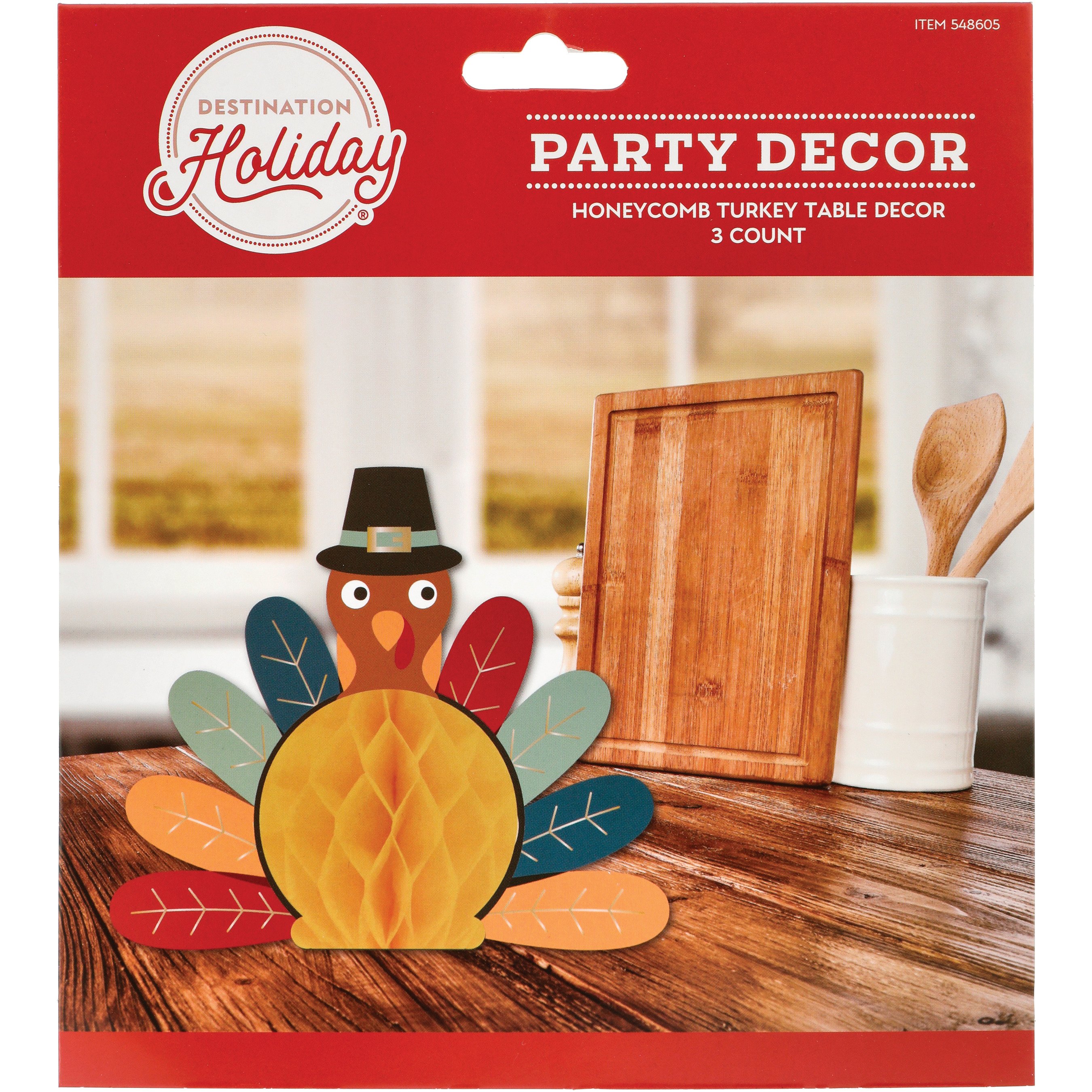 Destination Holiday Honeycomb Pilgrim Turkey Table Decor - Shop Party ...