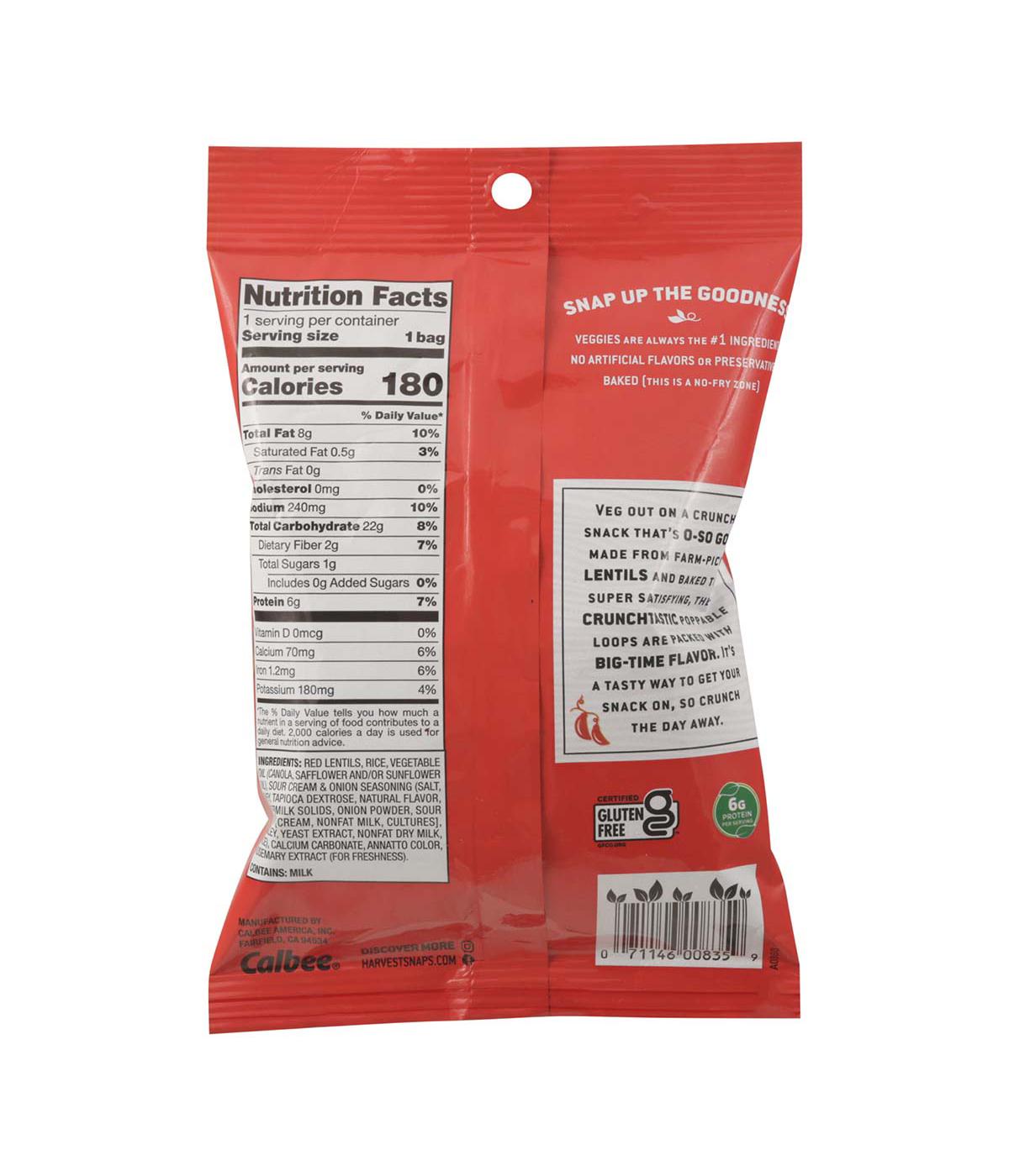 Harvest Snaps Crunchy Loops - Sour Cream & Onion - Shop Chips at H-E-B