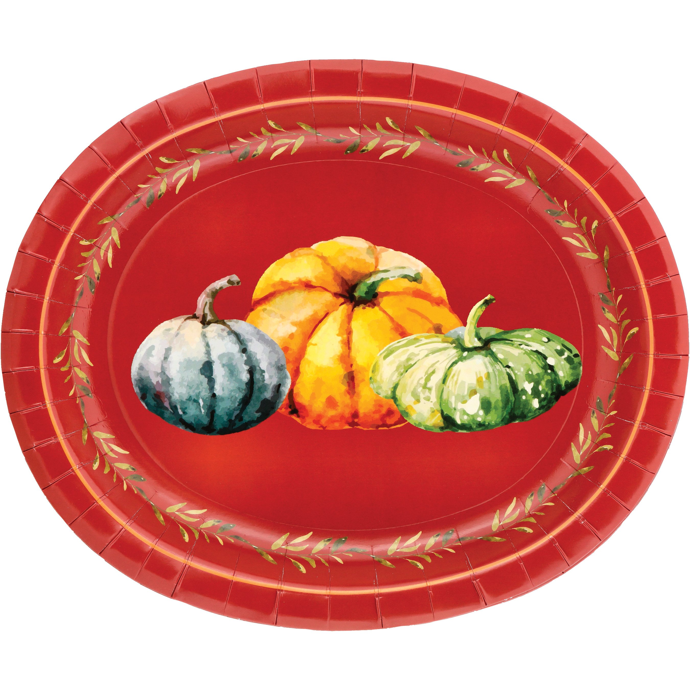 Destination Holiday Pumpkin Trio Oval Paper Plates - Shop Plates ...