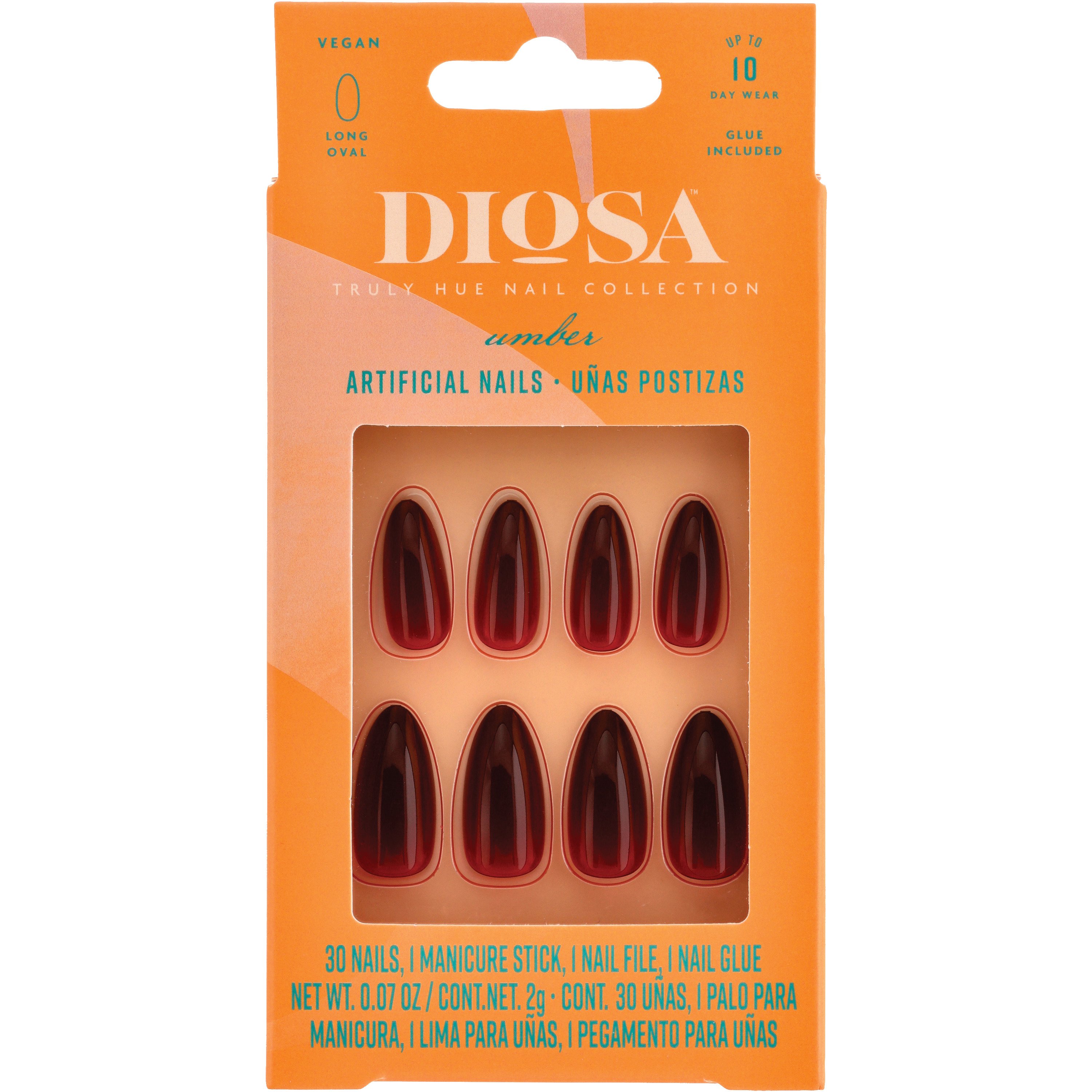 Diosa Long Oval Artificial Nails – Truly Hue Umber - Shop Nail sets at ...