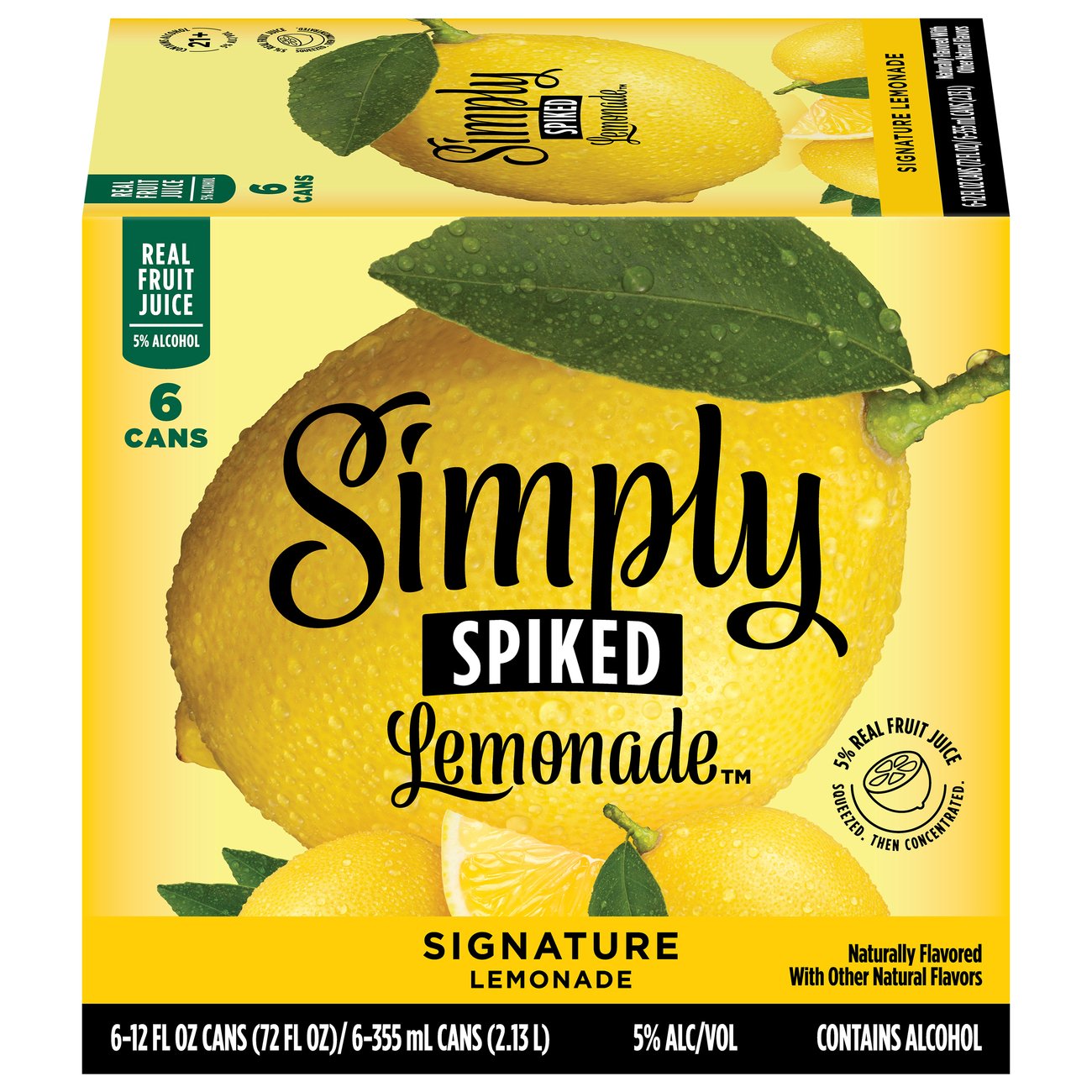 Simply Spiked Lemonade 6 pk Cans - Shop Malt beverages & coolers at H-E-B