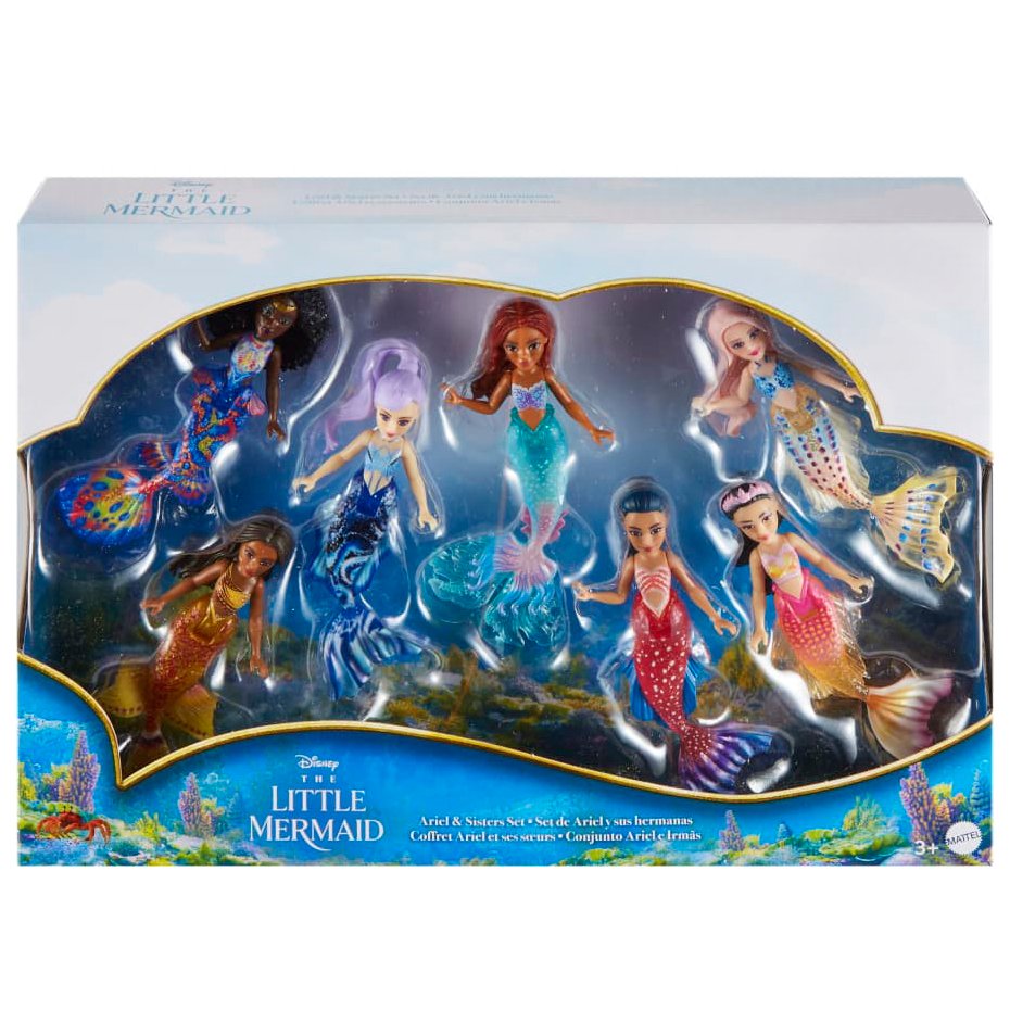 Mattel Disney’s The Little Mermaid Ariel & Sisters Small Doll Set ...