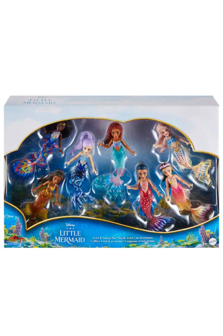 Mattel Disney’s The Little Mermaid Ariel & Sisters Small Doll Set ...