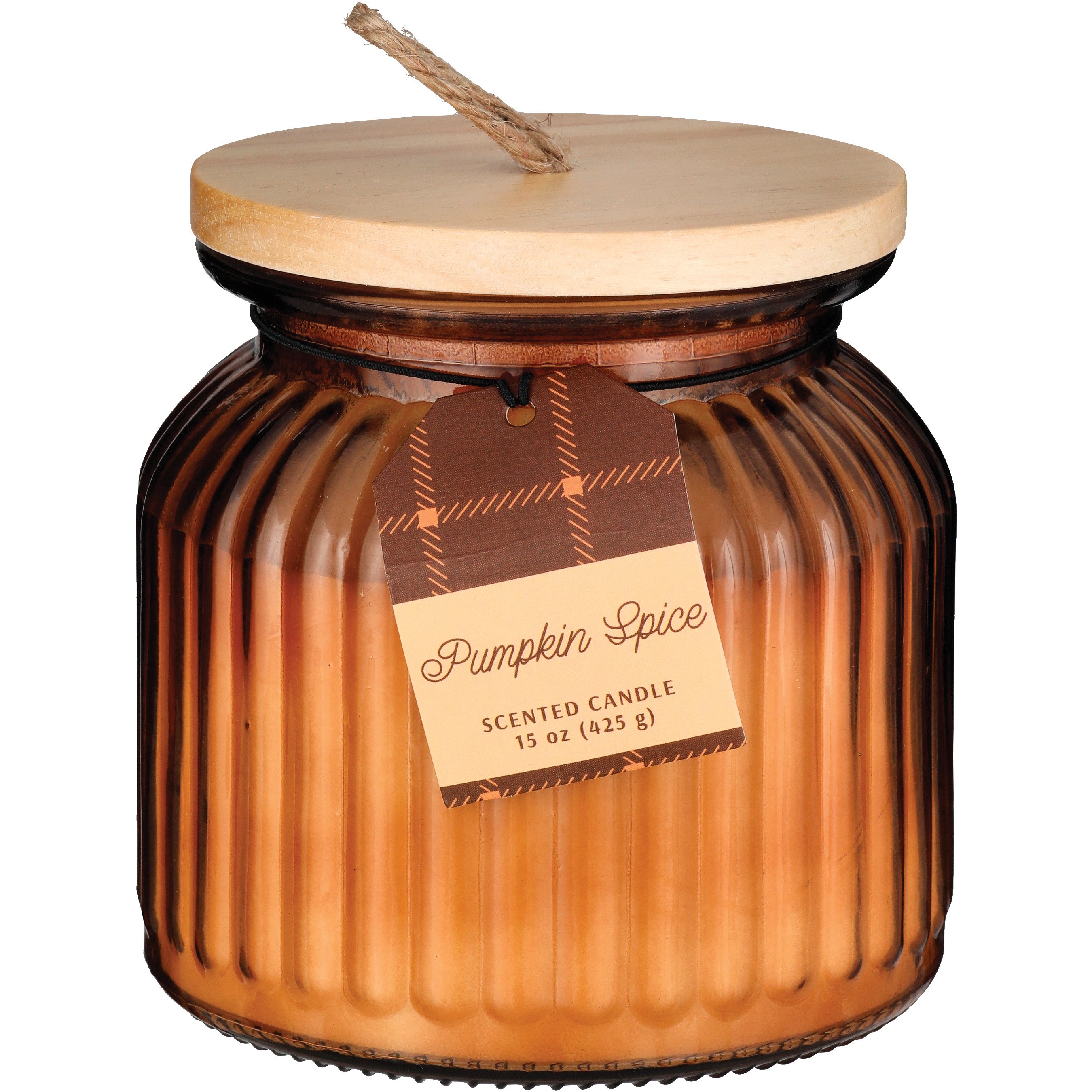 Destination Holiday Pumpkin Spice Scented Fall Glass Candle - Amber ...