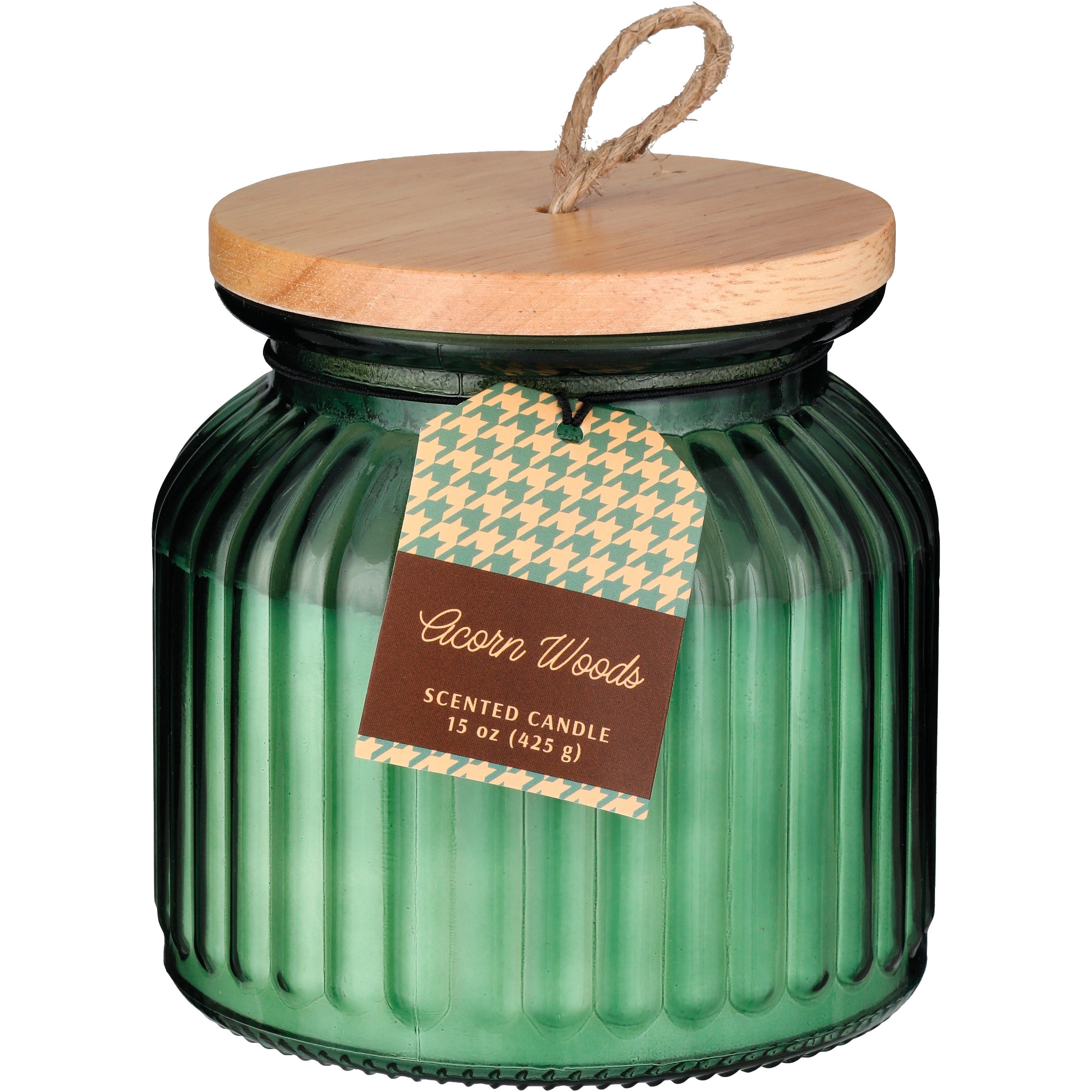 Destination Holiday Acorn Woods Scented Fall Glass Candle - Green ...