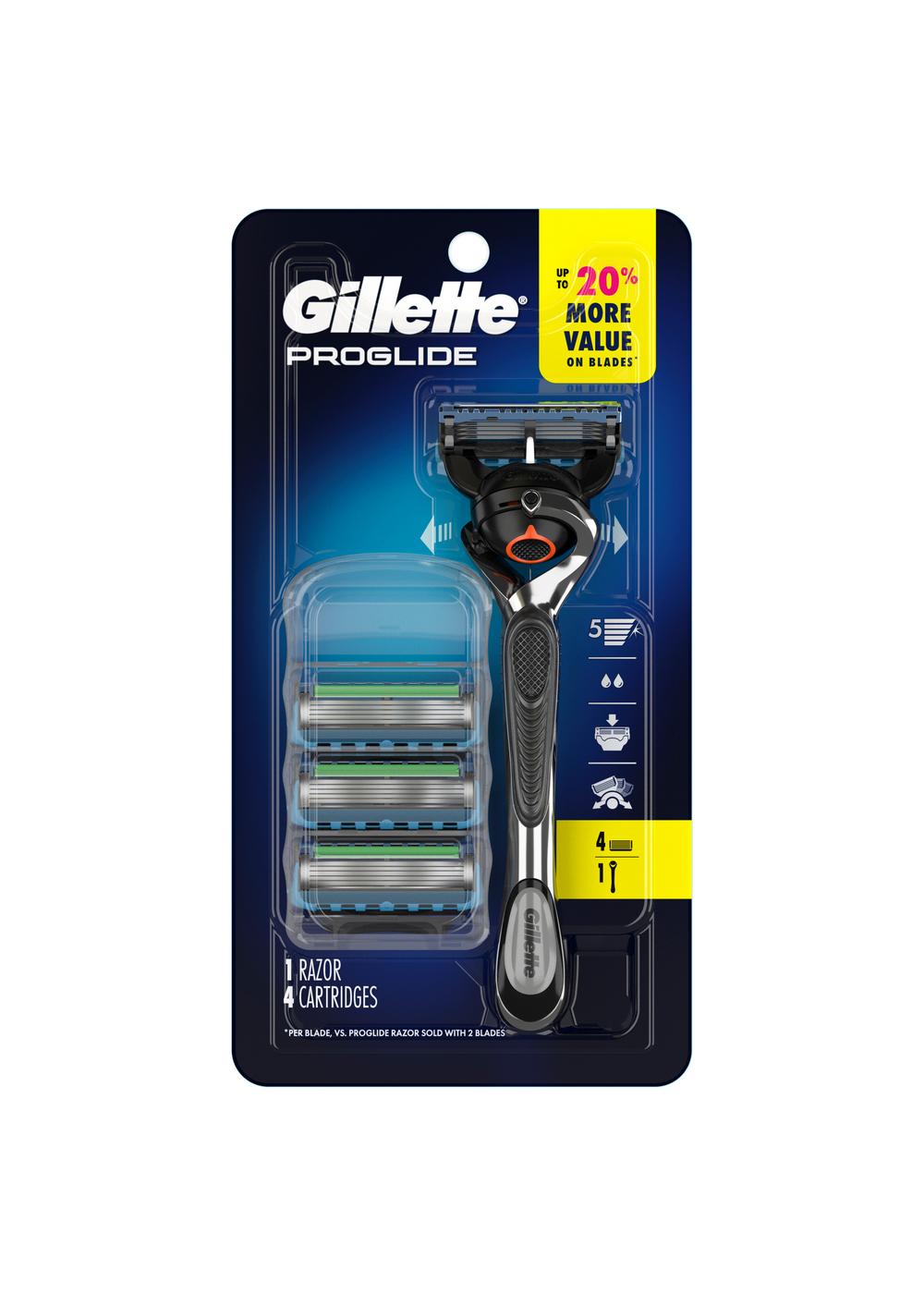 Gillette ProGlide Razor for Men, Handle + 4 Blade Refills - Shop Razors ...