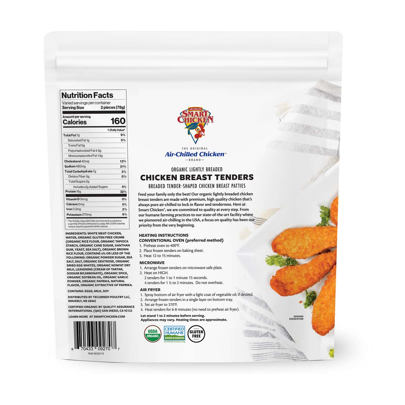 Smart Chicken Frozen Organic Gluten Free Chicken Breast Tenders - Shop ...