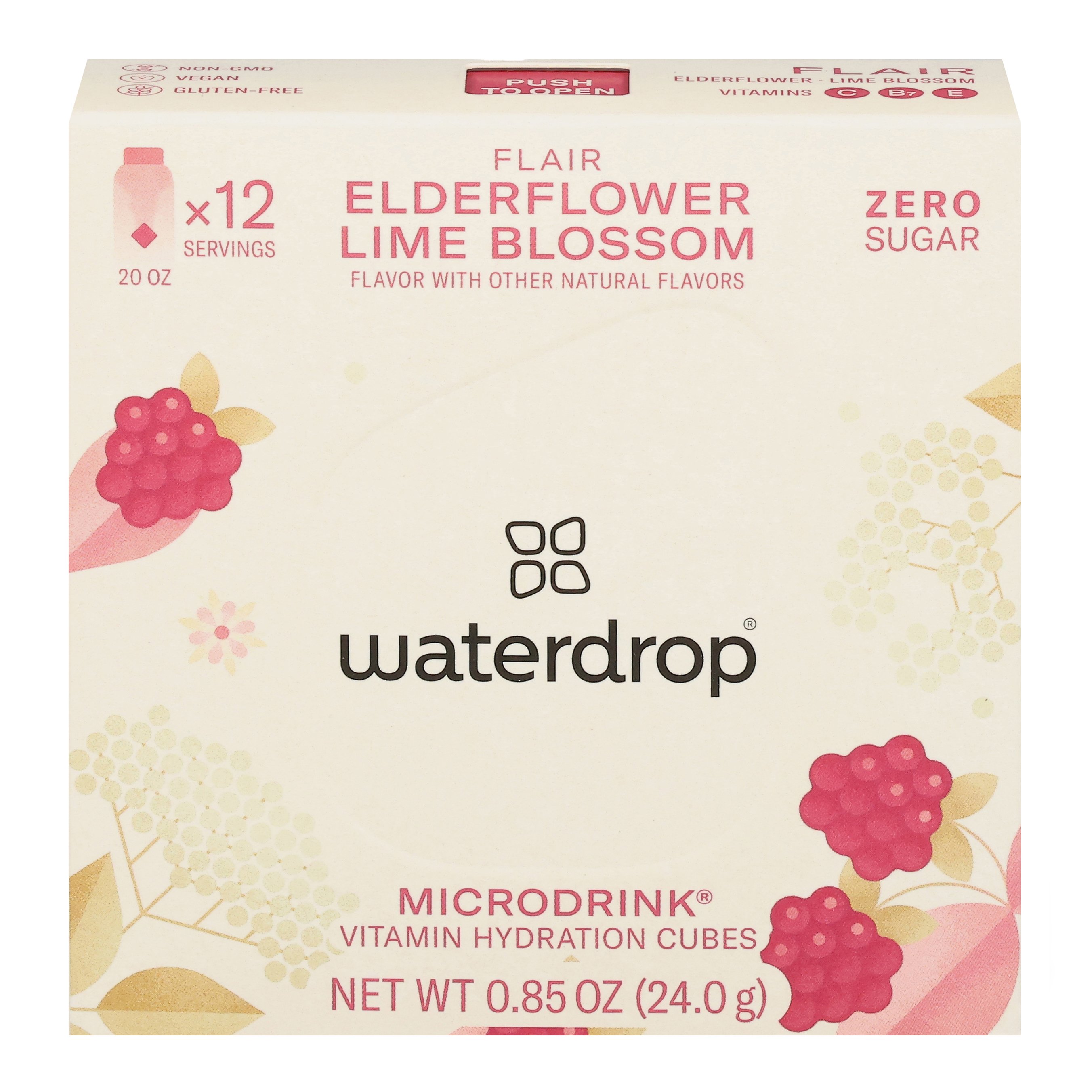 Waterdrop Microdrink Flair Vitamin Hydration Cubes - Elderflower Lime ...