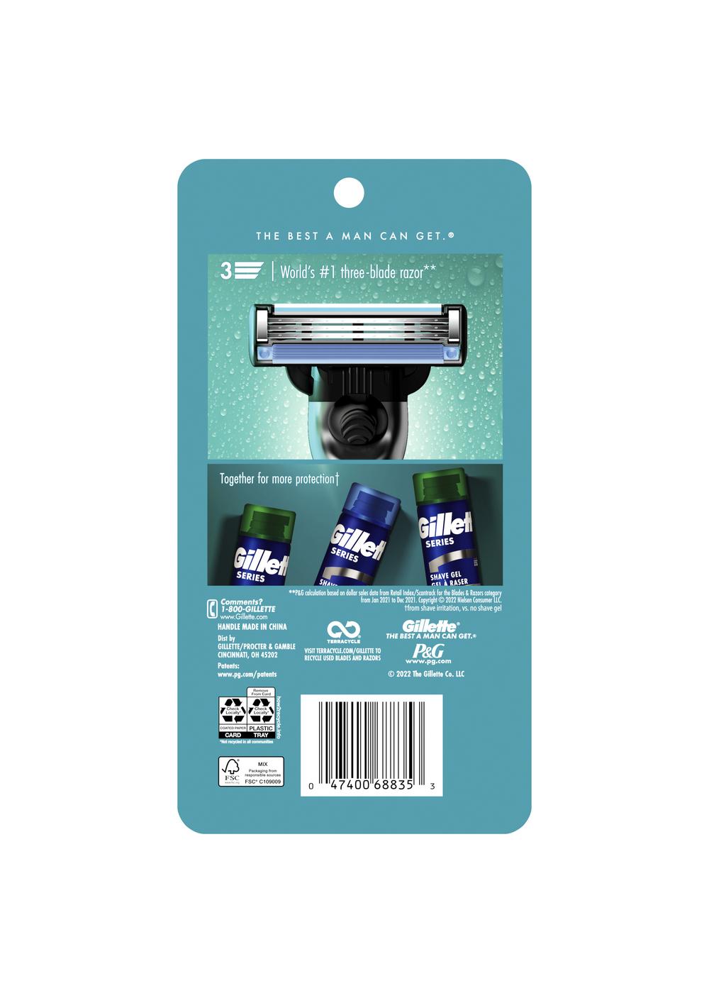 Gillette Mach3 Razor for Men, 1 Razor Handle + 6 Blade Refills - Shop ...