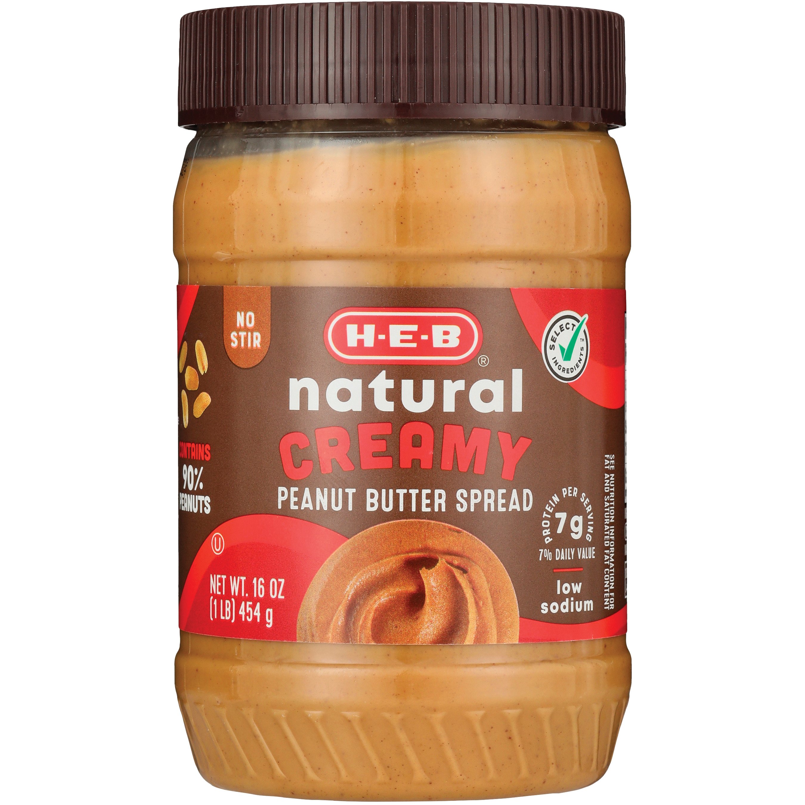 H-E-B Natural 7g Protein Creamy Peanut Butter - Shop Peanut butter at H-E-B