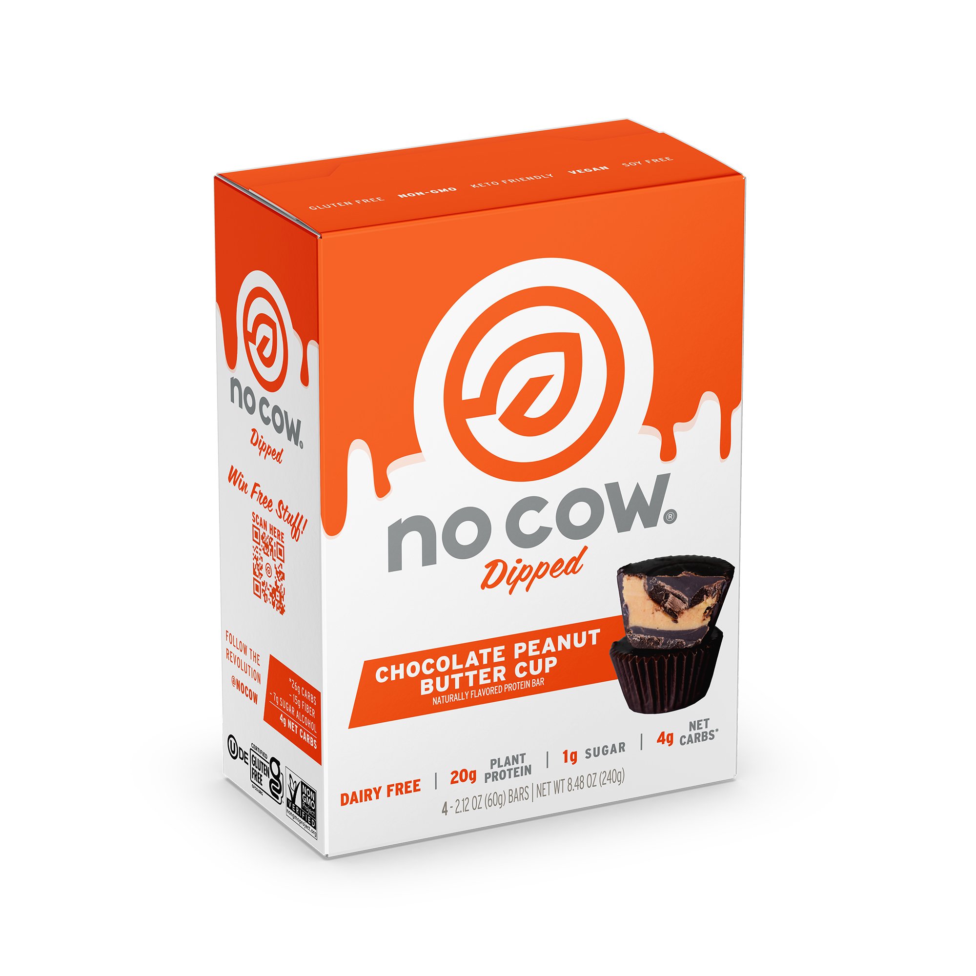 No Cow Dipped 20g Protein Bars - Chocolate Peanut Butter Cup - Shop ...