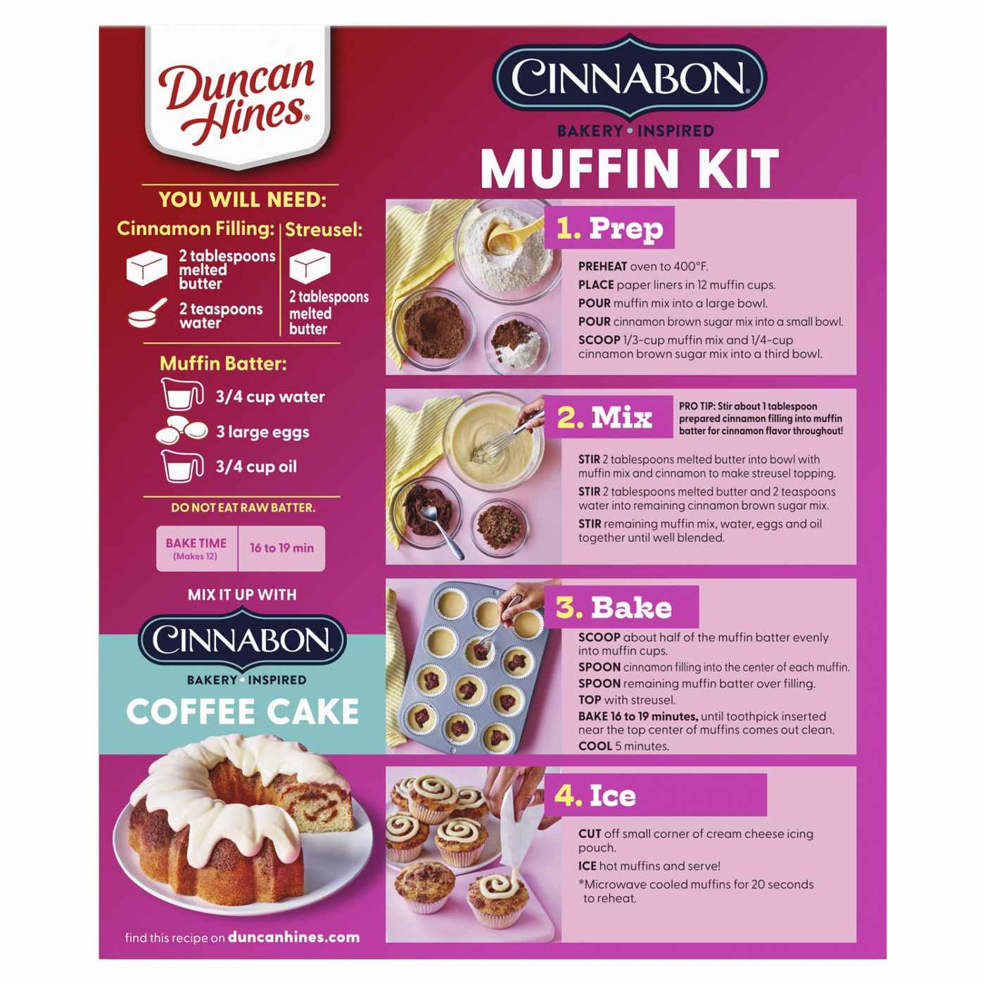 Duncan Hines Epic Cinnabon Bakery Inspired Muffin Kit - Shop Baking ...
