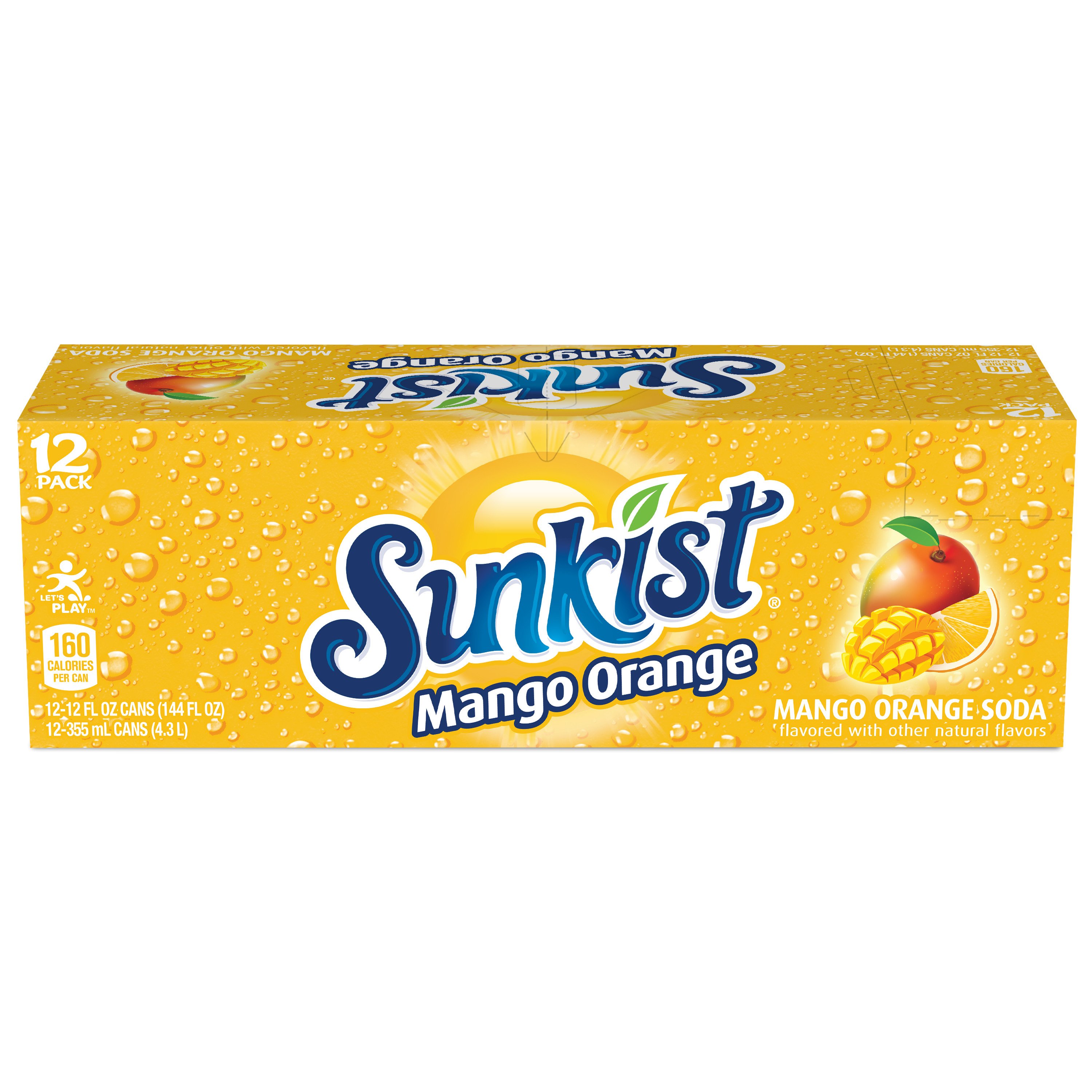 Sunkist Mango Orange Soda 12 oz Cans - Shop Soda at H-E-B