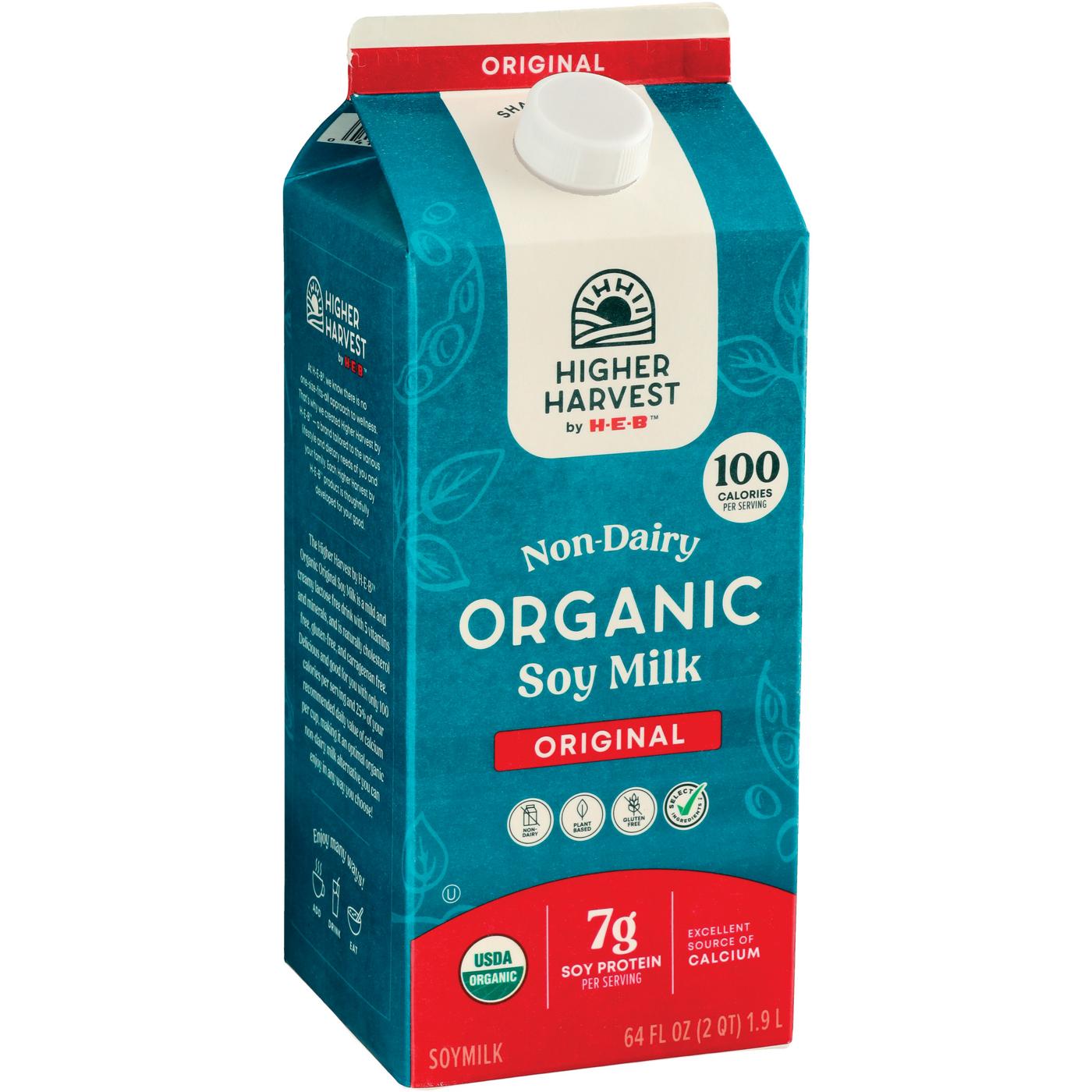 Higher Harvest by H-E-B Organic Non-Dairy Original Soy Milk - Shop Milk ...