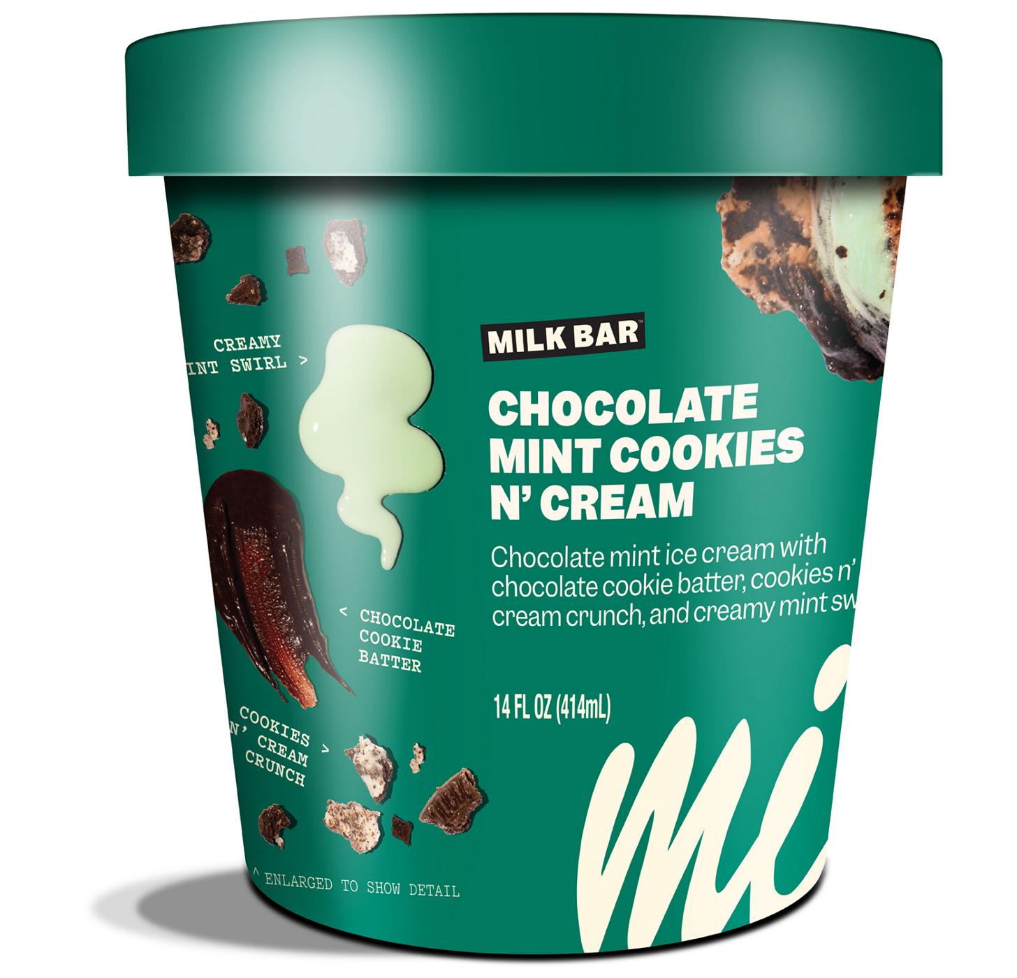 Milk Bar Chocolate Mint Cookies N' Cream Ice Cream - Shop Ice cream at ...