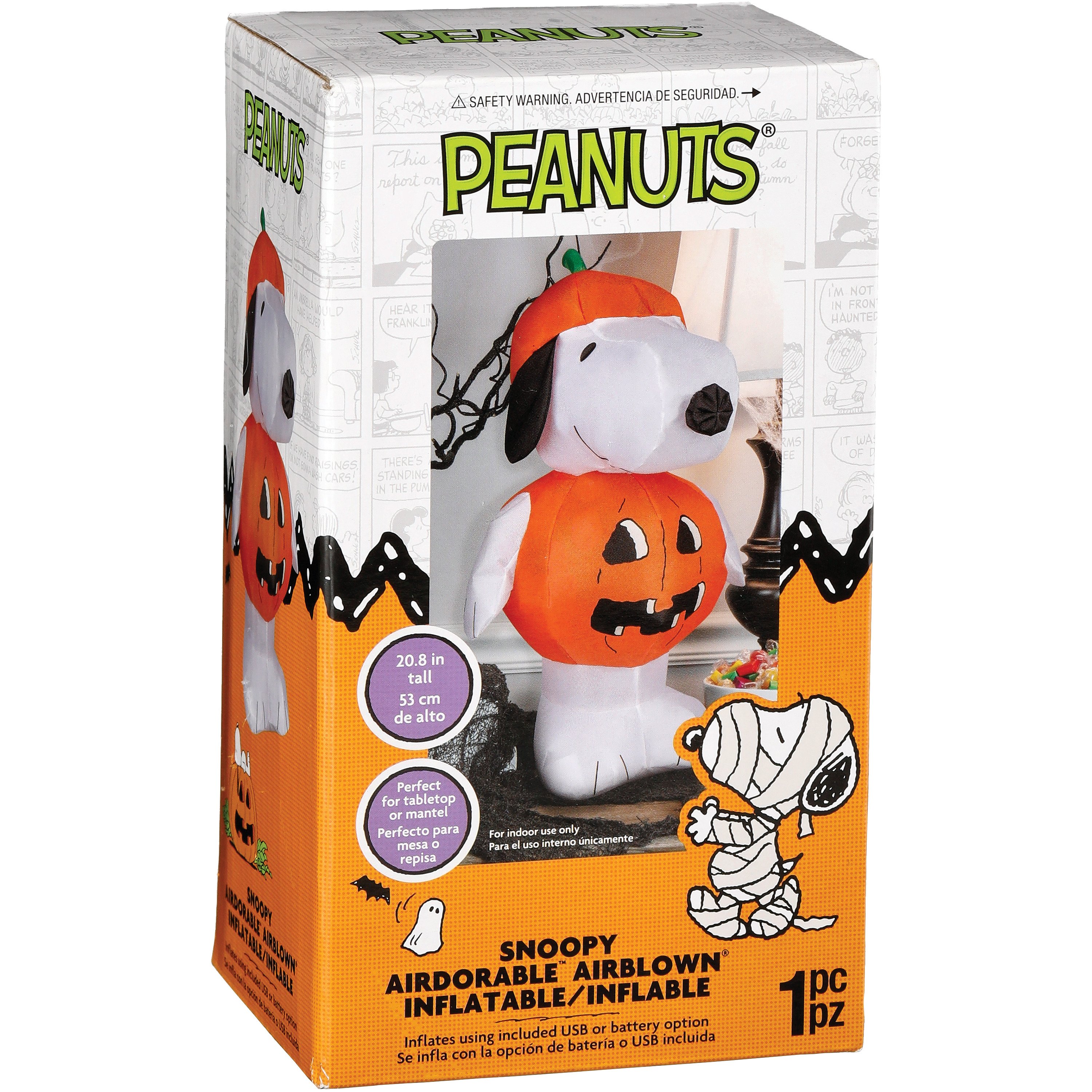 Gemmy Peanuts Pumpkin Snoopy Halloween Airdorable Airblown Inflatable ...