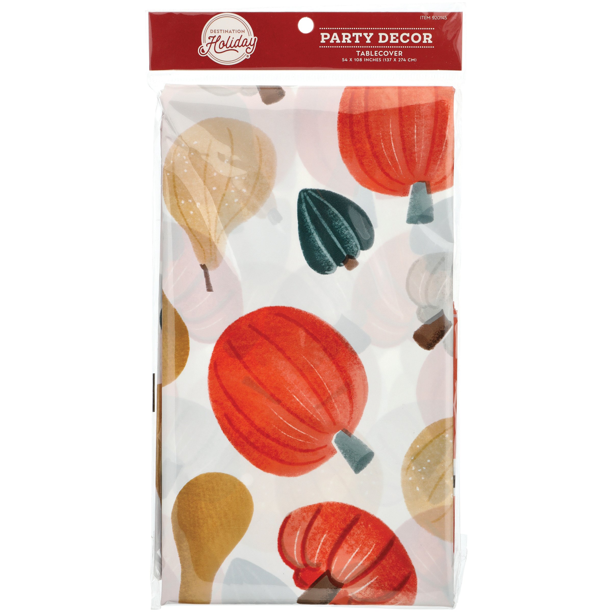 Destination Holiday Pumpkin Print Reusable Fall Rectangle Tablecover ...