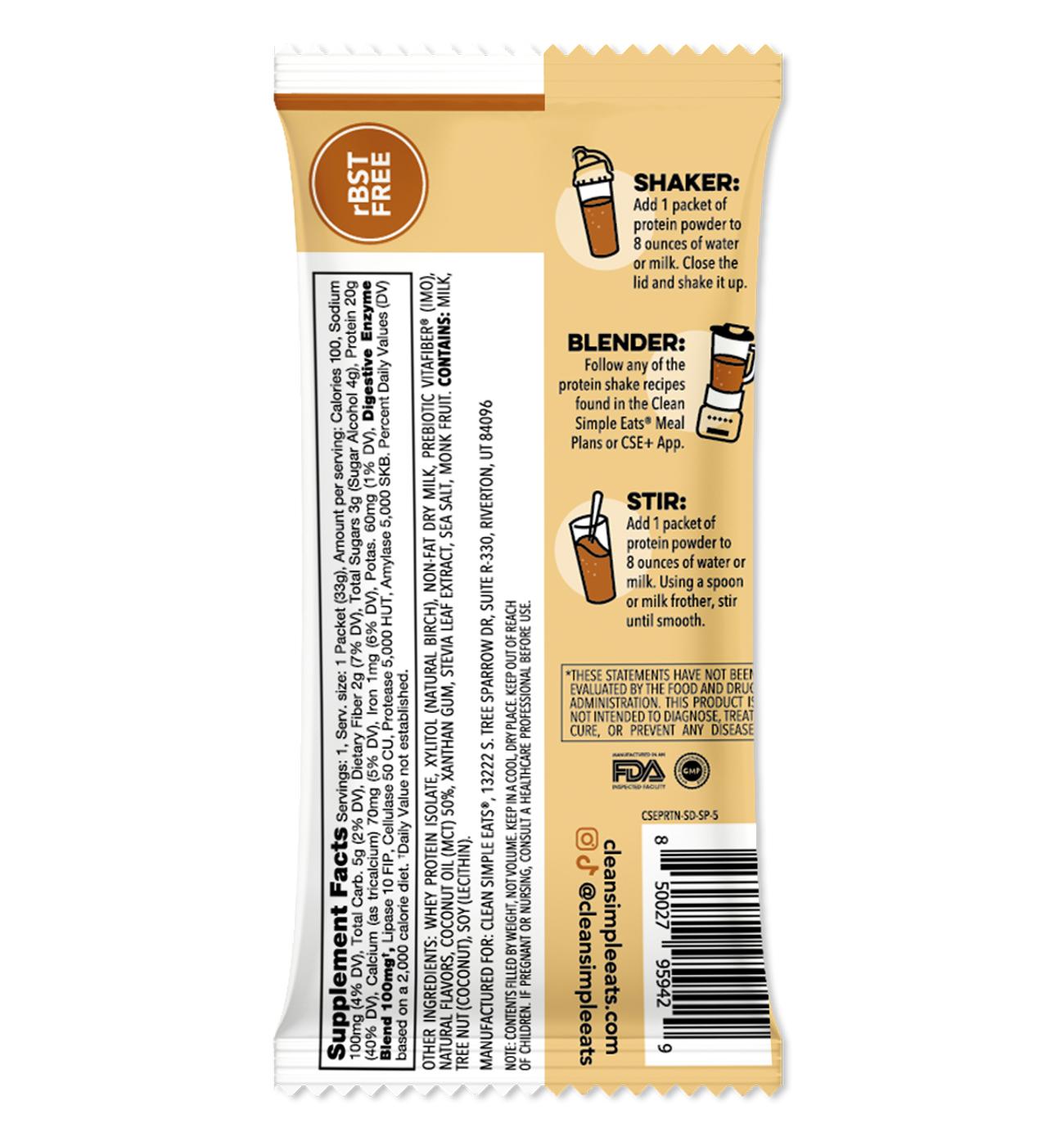 Clean Simple Eats 20g Protein Powder Packet - Snickerdoodle - Shop Diet ...