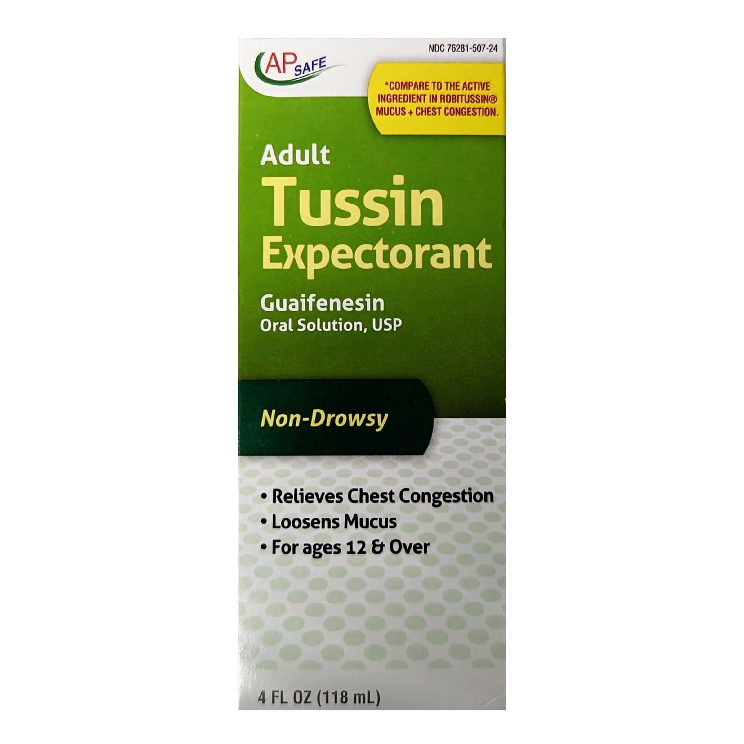 AP Safe Adult Tussin Expectorant Oral Solution - Shop Cough, cold & flu ...