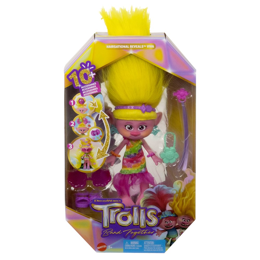 Mattel Trolls Hairsational Reveals Doll - Viva - Shop Action Figures ...