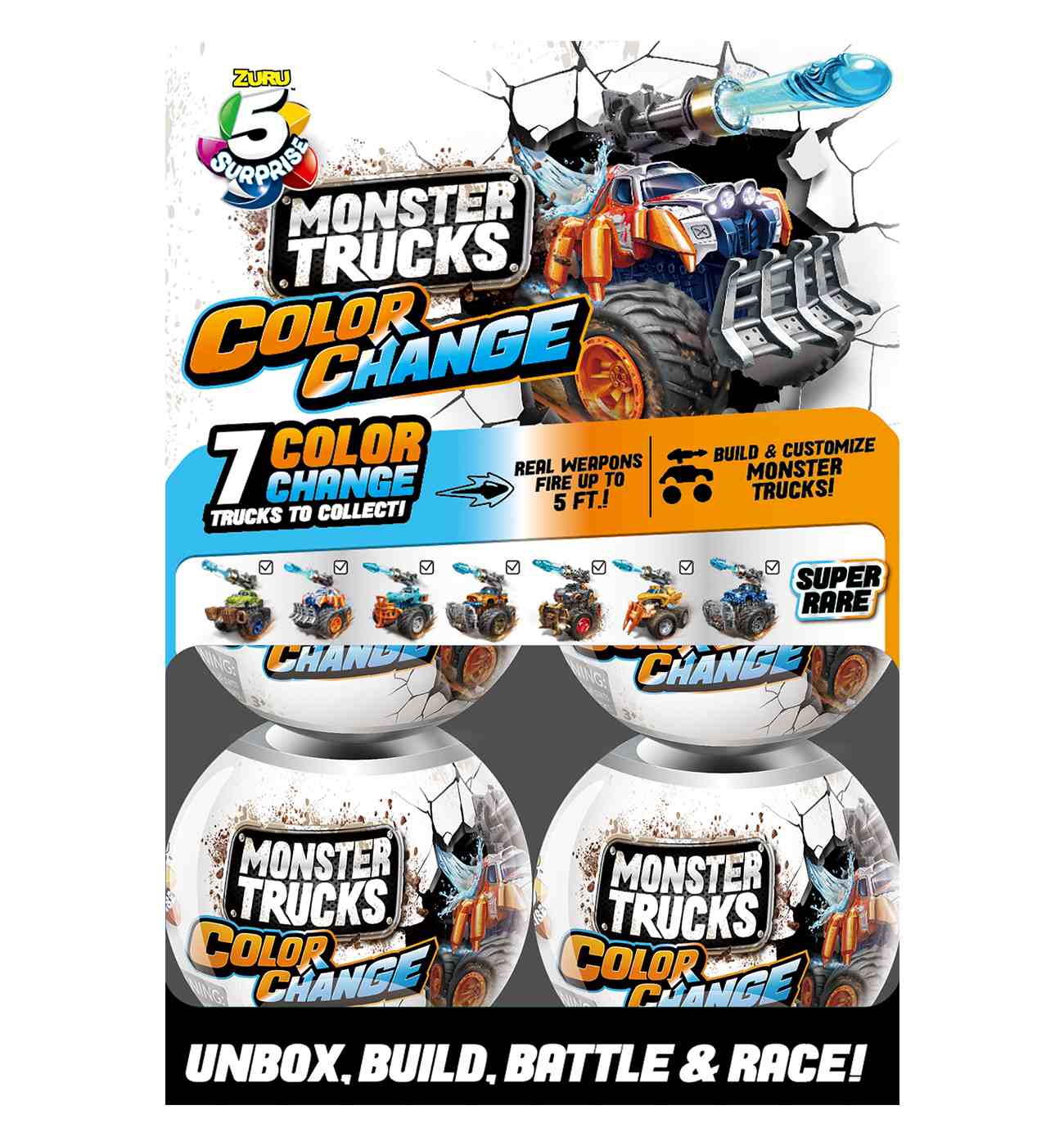 Zuru 5 Surprise Monster Trucks Color Change Capsule - Shop Action ...