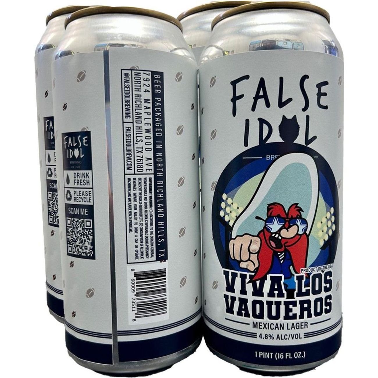 False Idol Brewing Viva Los Vaqueros Mexican Lager Craft Beer 4 pk Cans ...