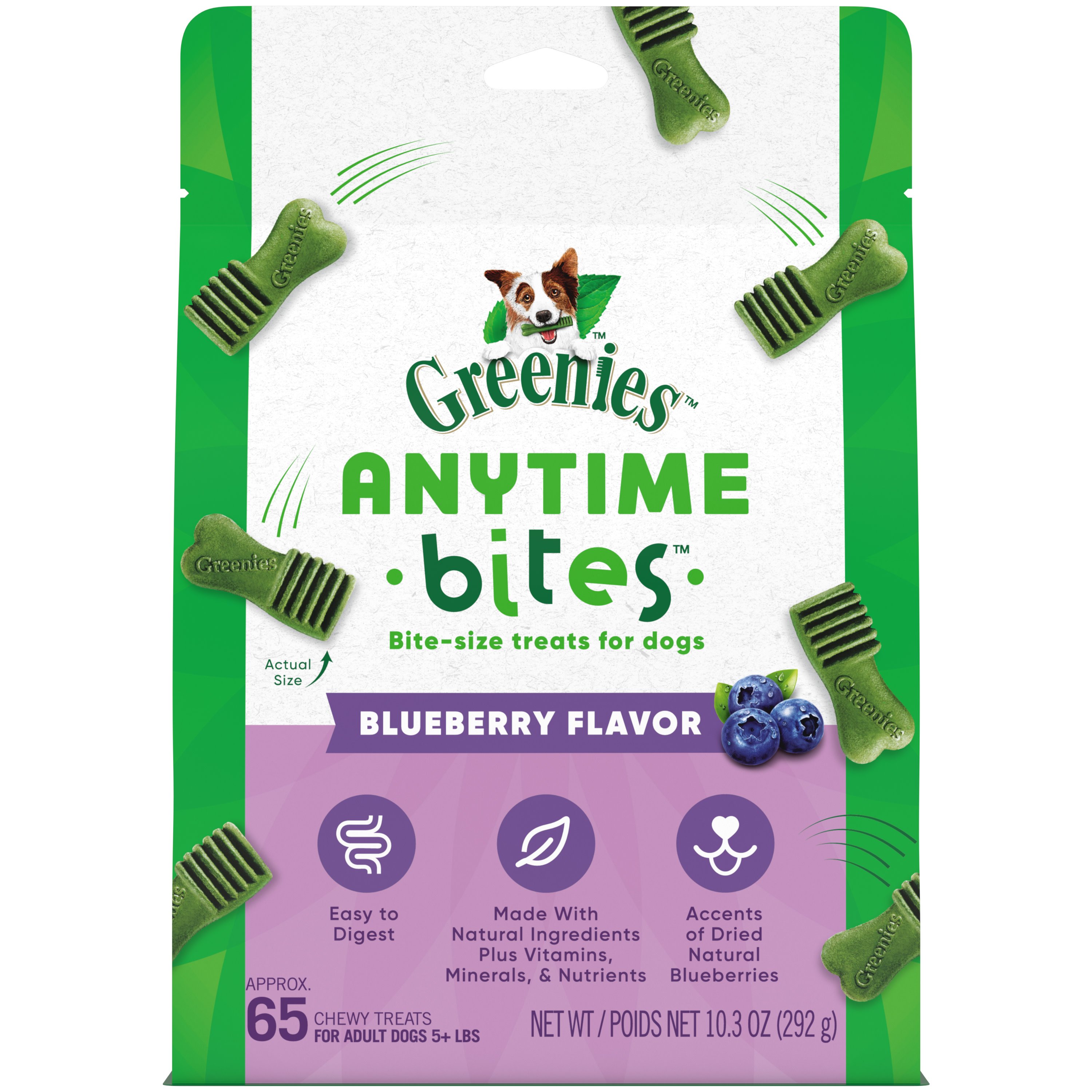 GREENIES Anytime Bites Dental Care Dog Treats - Blueberry Flavor - Shop ...