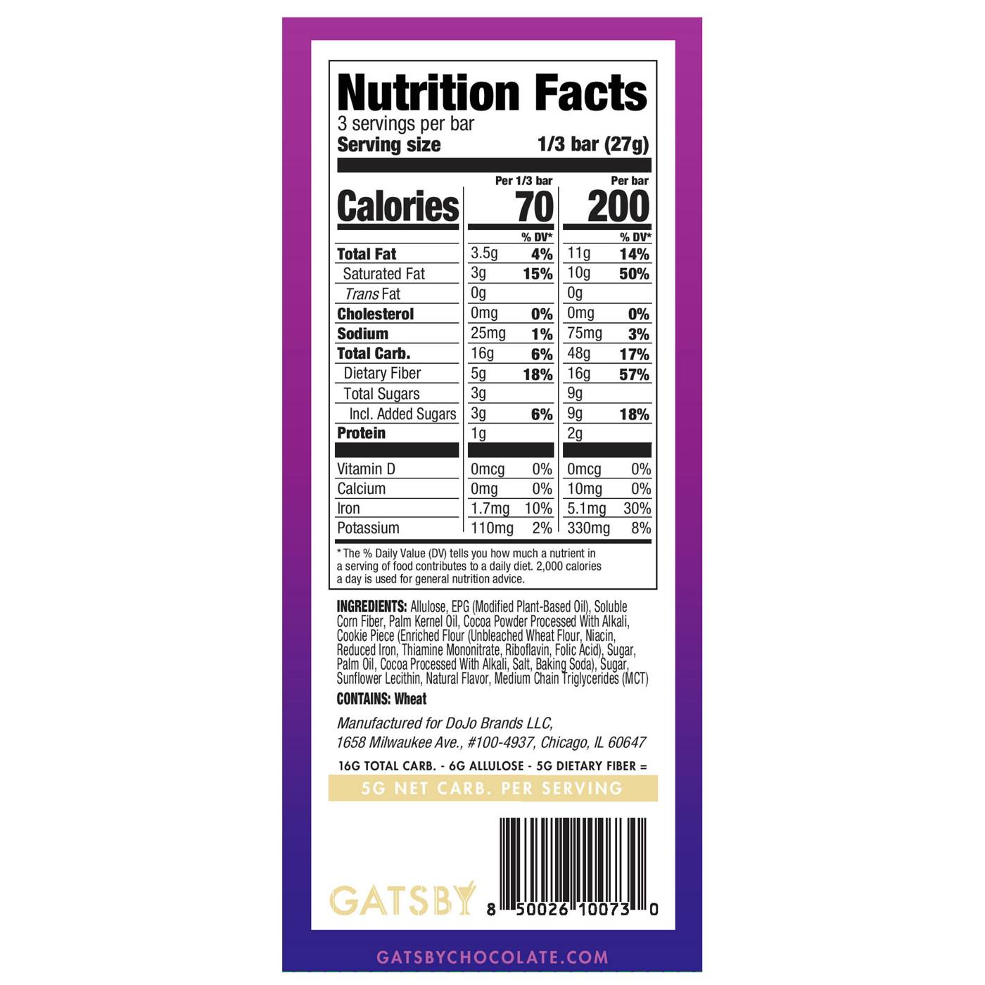 Gatsby Fudge Brownie Chocolate Style Candy Bar - Shop Candy at H-E-B