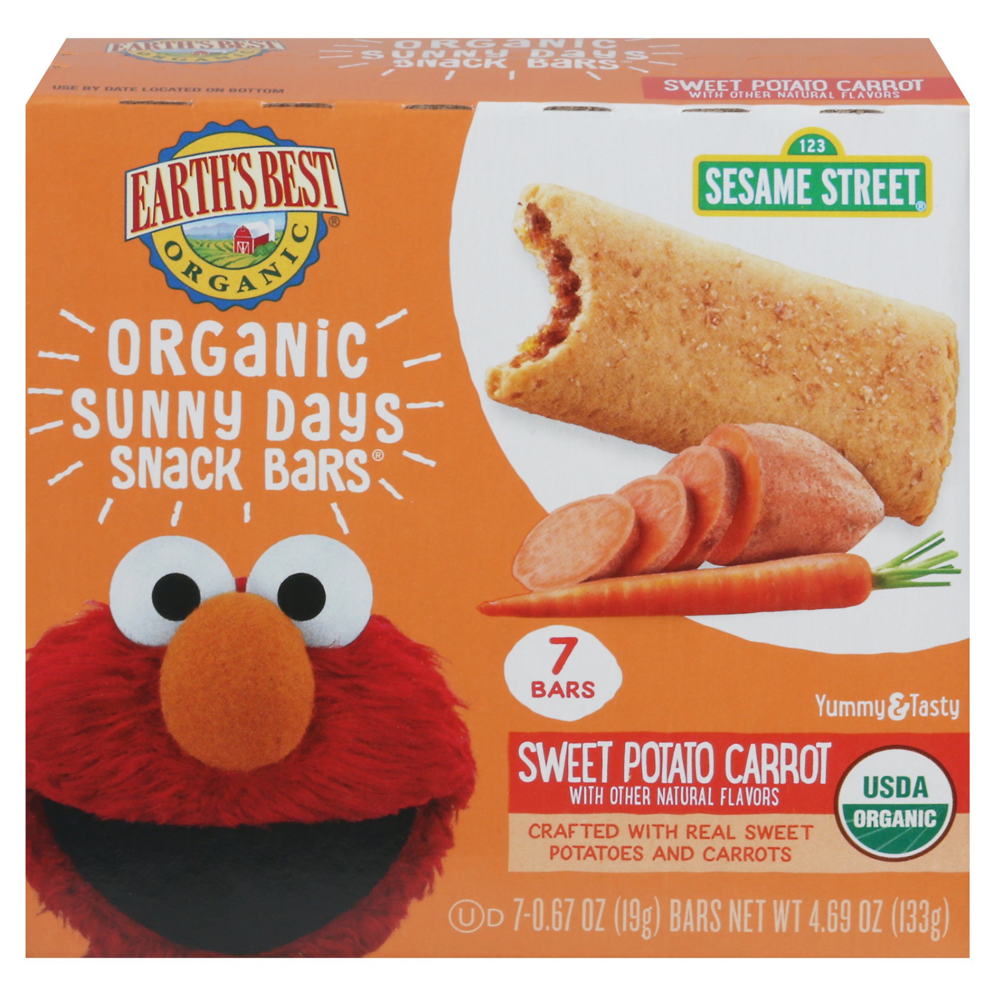Earth's Best Organic Sunny Days Snack Bars - Sweet Potato & Carrot ...