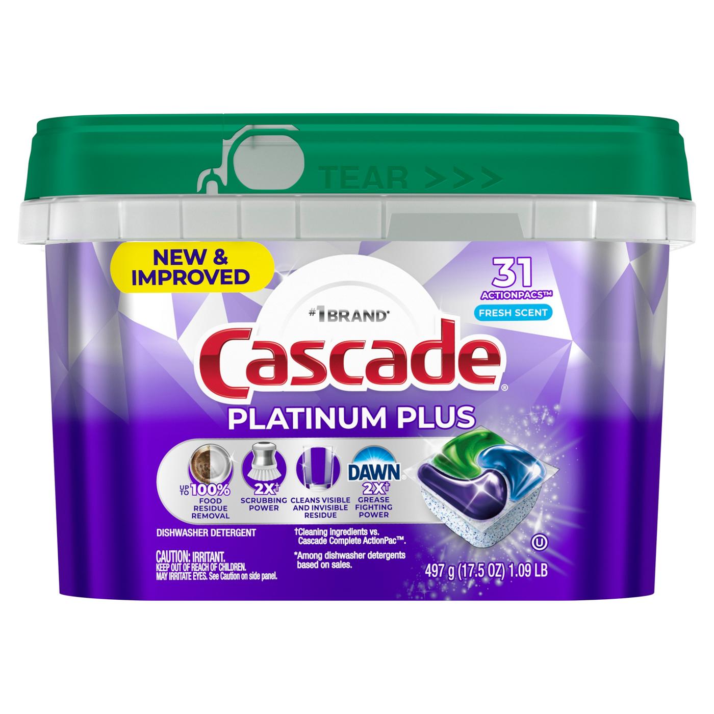 Cascade Platinum Plus Dishwasher Pods, Fresh Scent - Shop Dish soap ...