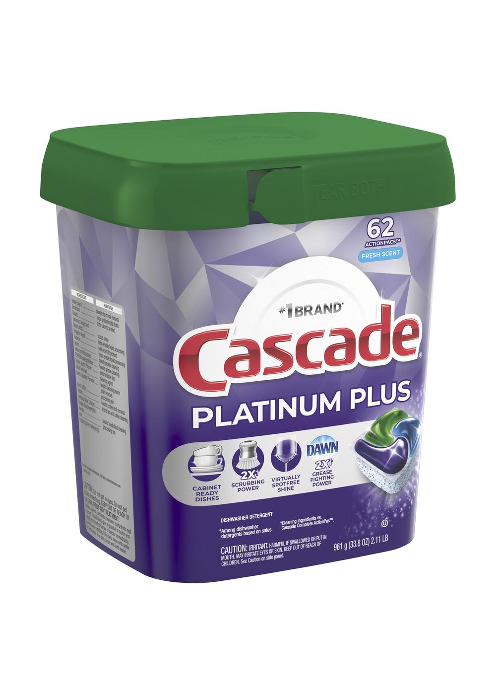 Cascade Platinum Plus Dishwasher Pods, Fresh Scent - Shop Dish soap ...