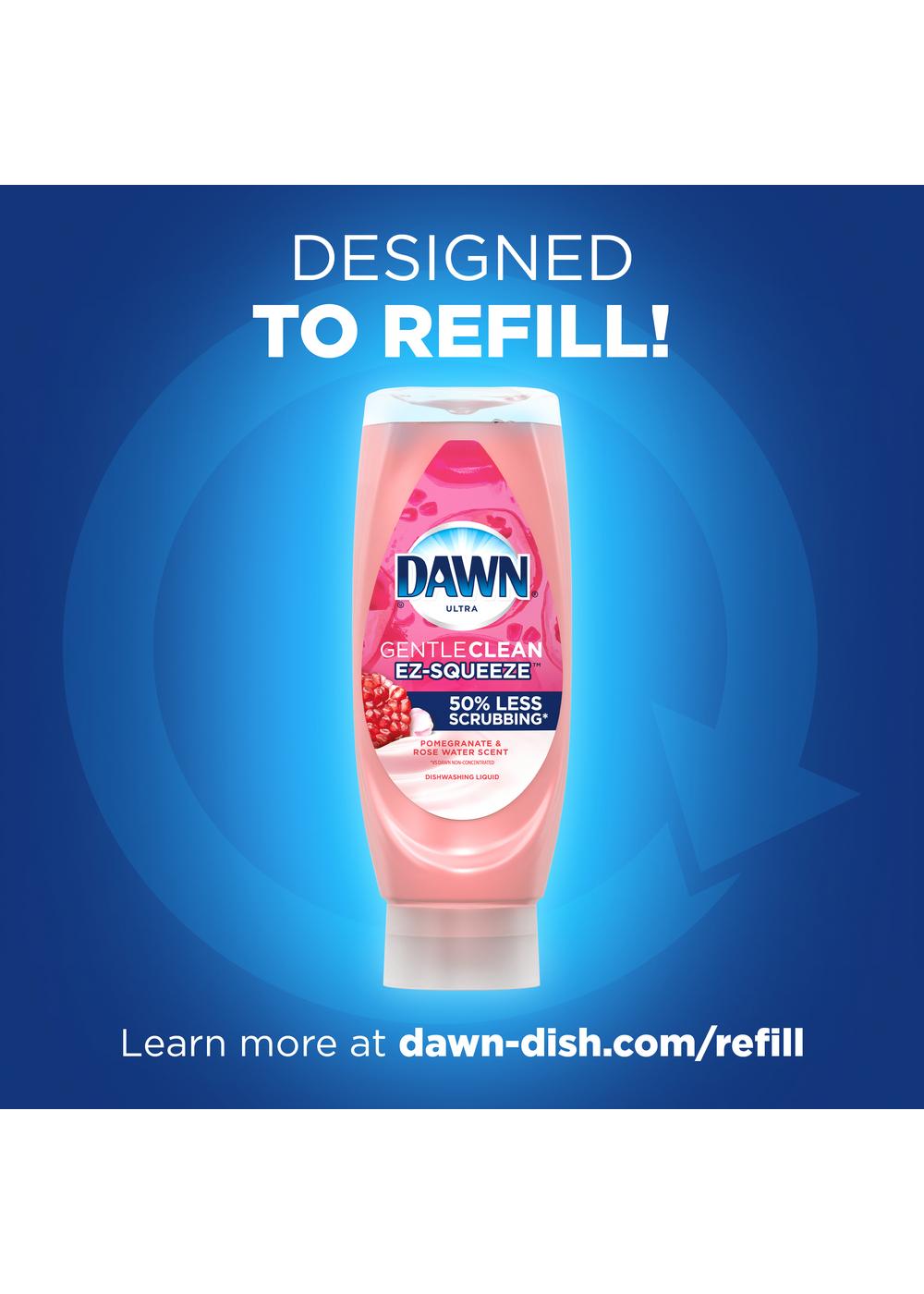 Dawn Gentle Clean Ez-Squeeze Pomegranate & Rose Water Scent Liquid Dish ...