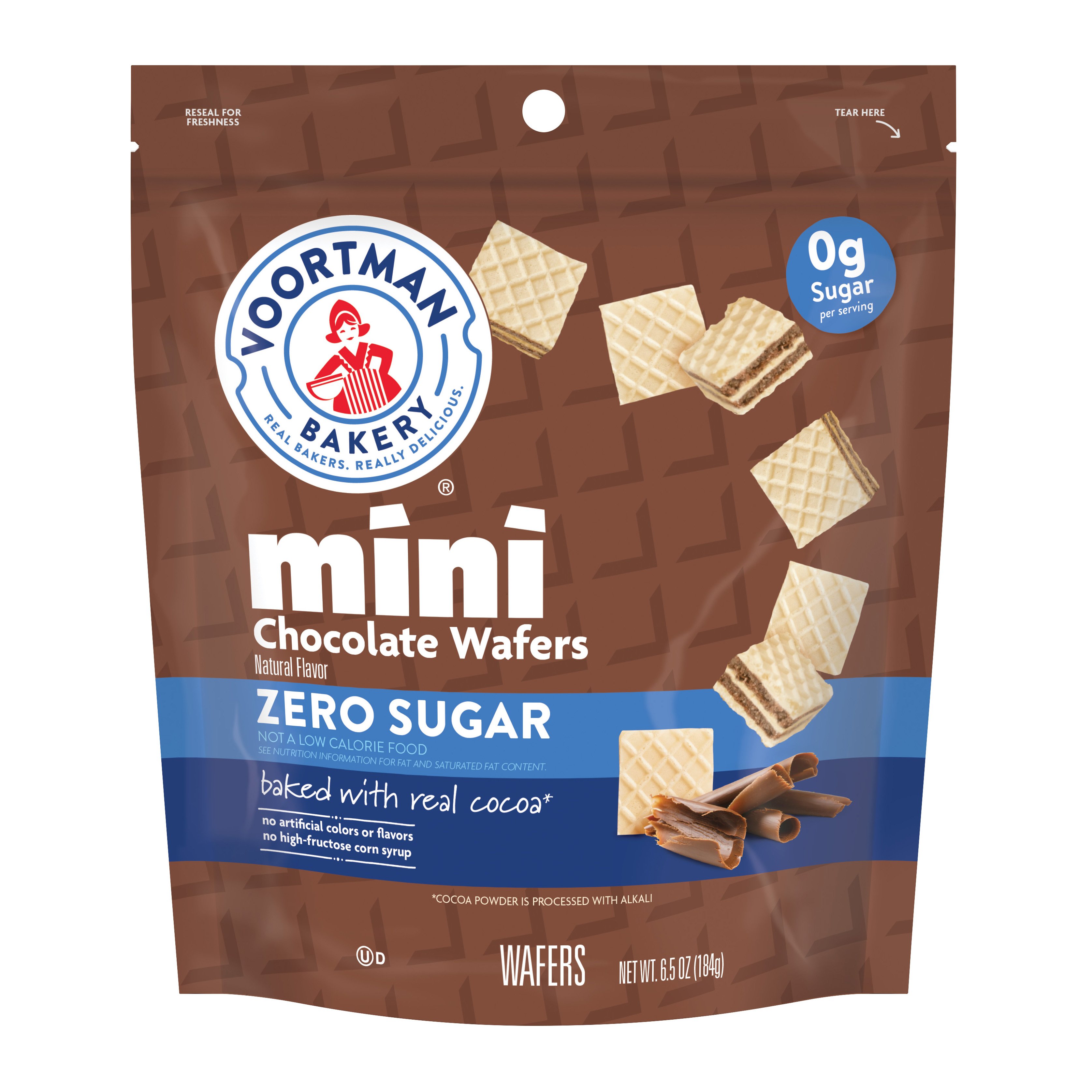Voortman Zero Sugar Mini Chocolate Wafers - Shop Cookies at H-E-B