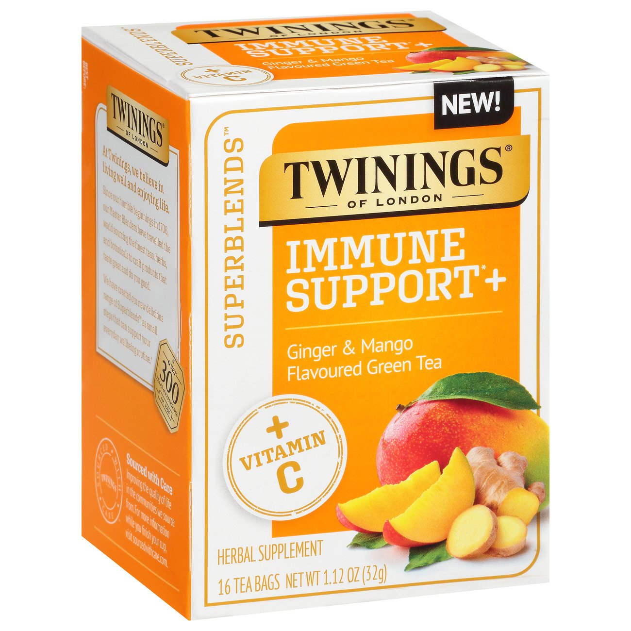 Twinings Immune Support+ Ginger & Mango Green Tea, 16 ct | Central ...