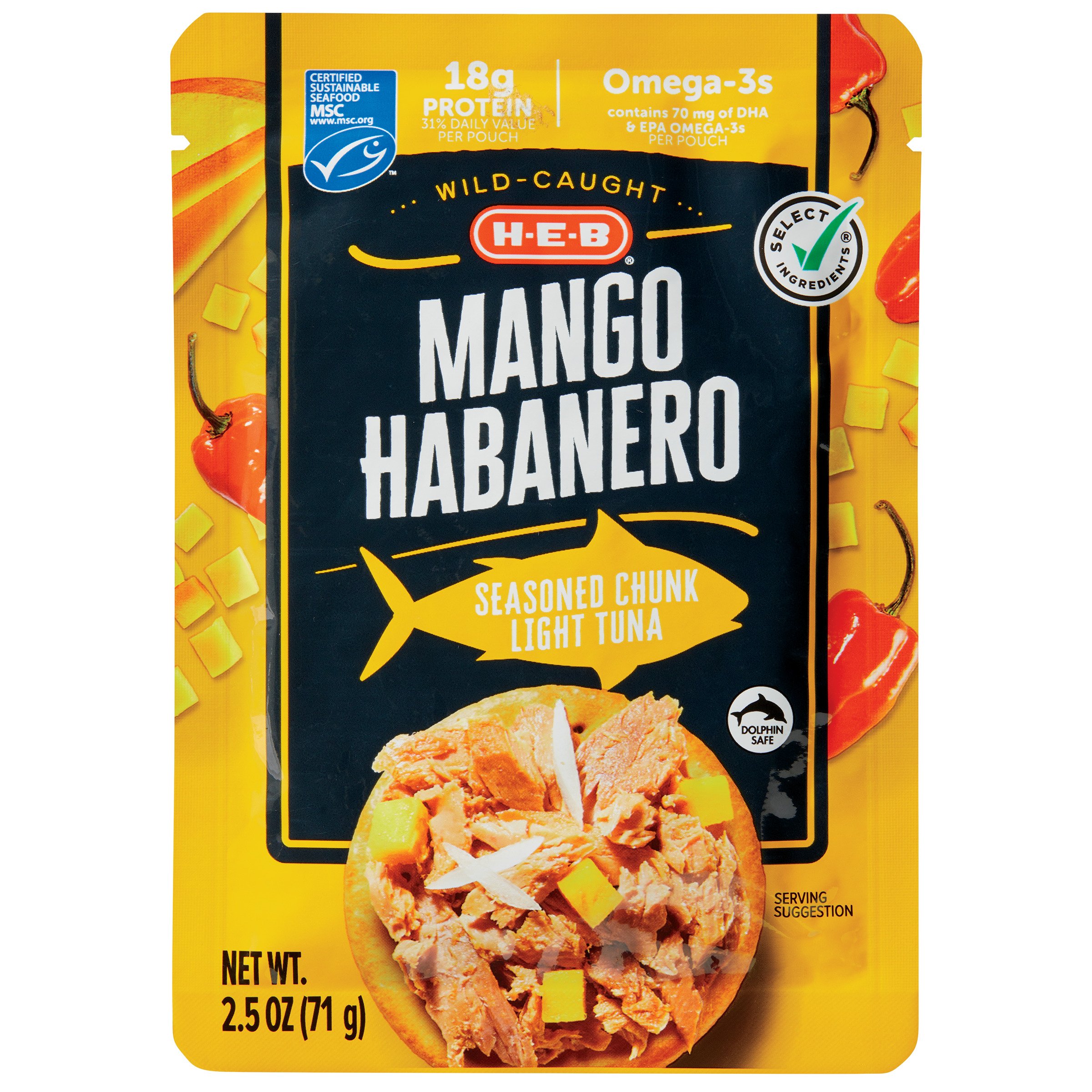 H-E-B Wild Caught Seasoned Chunk Light Tuna Pouch - Mango Habanero ...