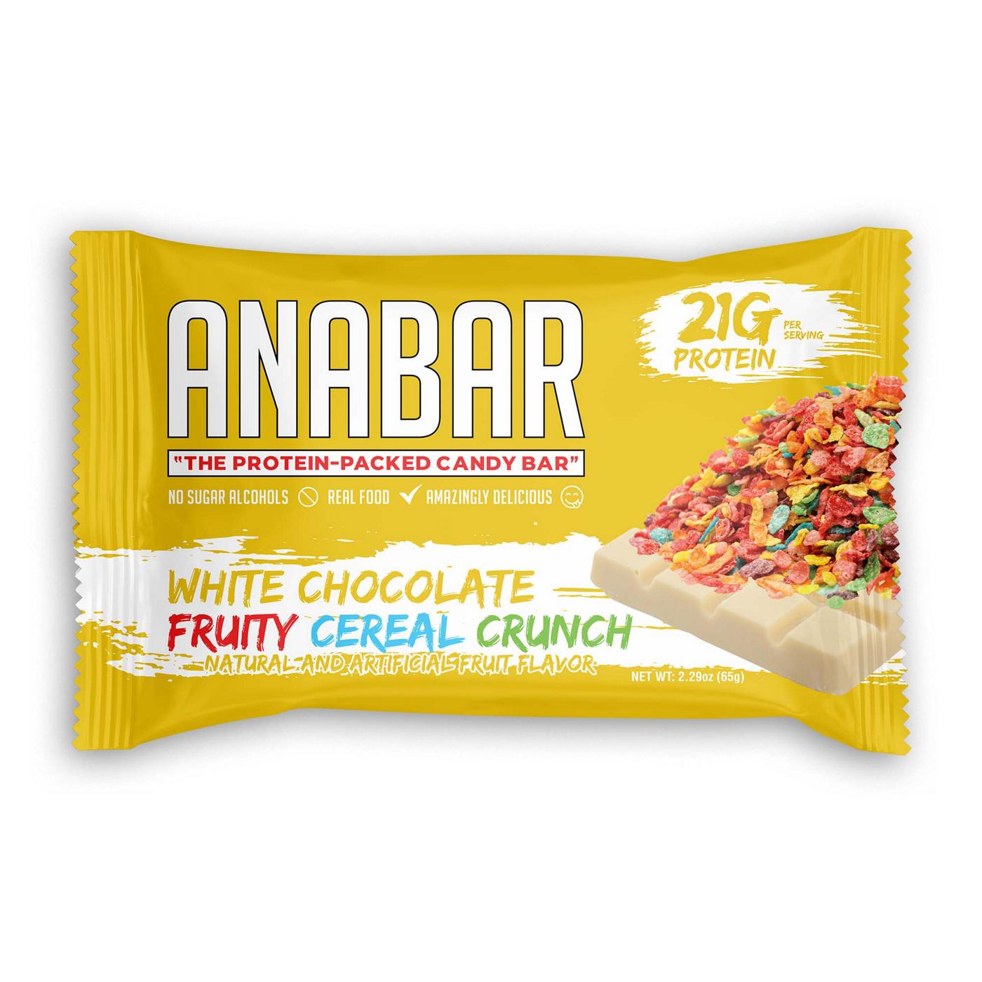 Anabar 21g Protein Performance Bar - White Chocolate Fruity Cereal ...