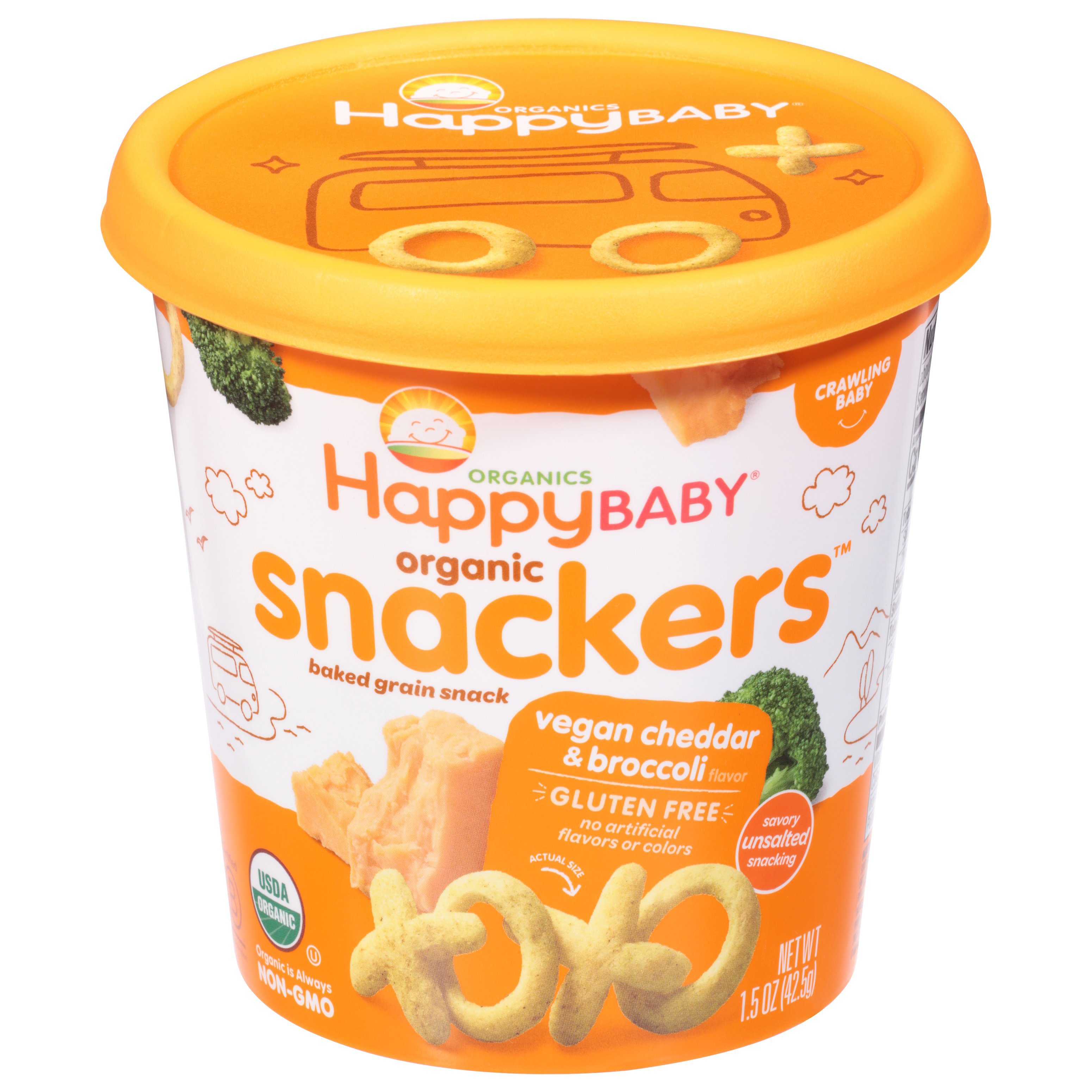 Happy Baby Organics Snackers - Cheddar & Broccoli - Shop Toddler food ...