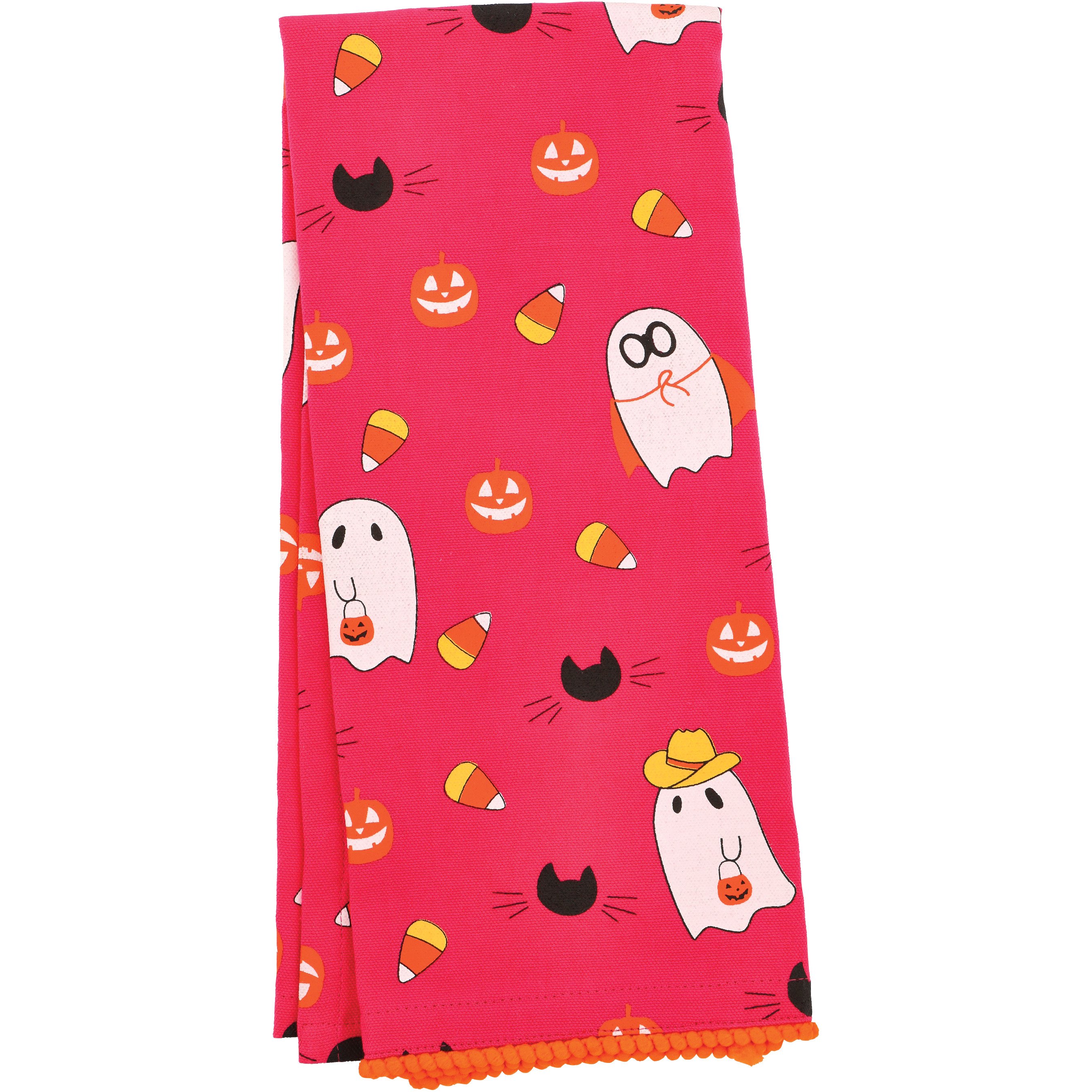 Destination Holiday Cowboy Ghosts & Black Cats Halloween Kitchen Towel ...