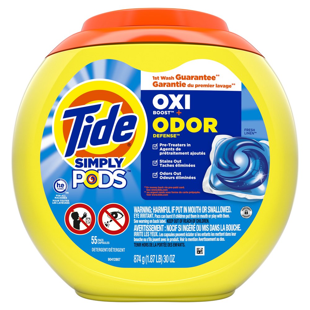 Tide Simply Clean PODS Oxi Boost Fresh Linen HE Laundry Detergent Pacs ...