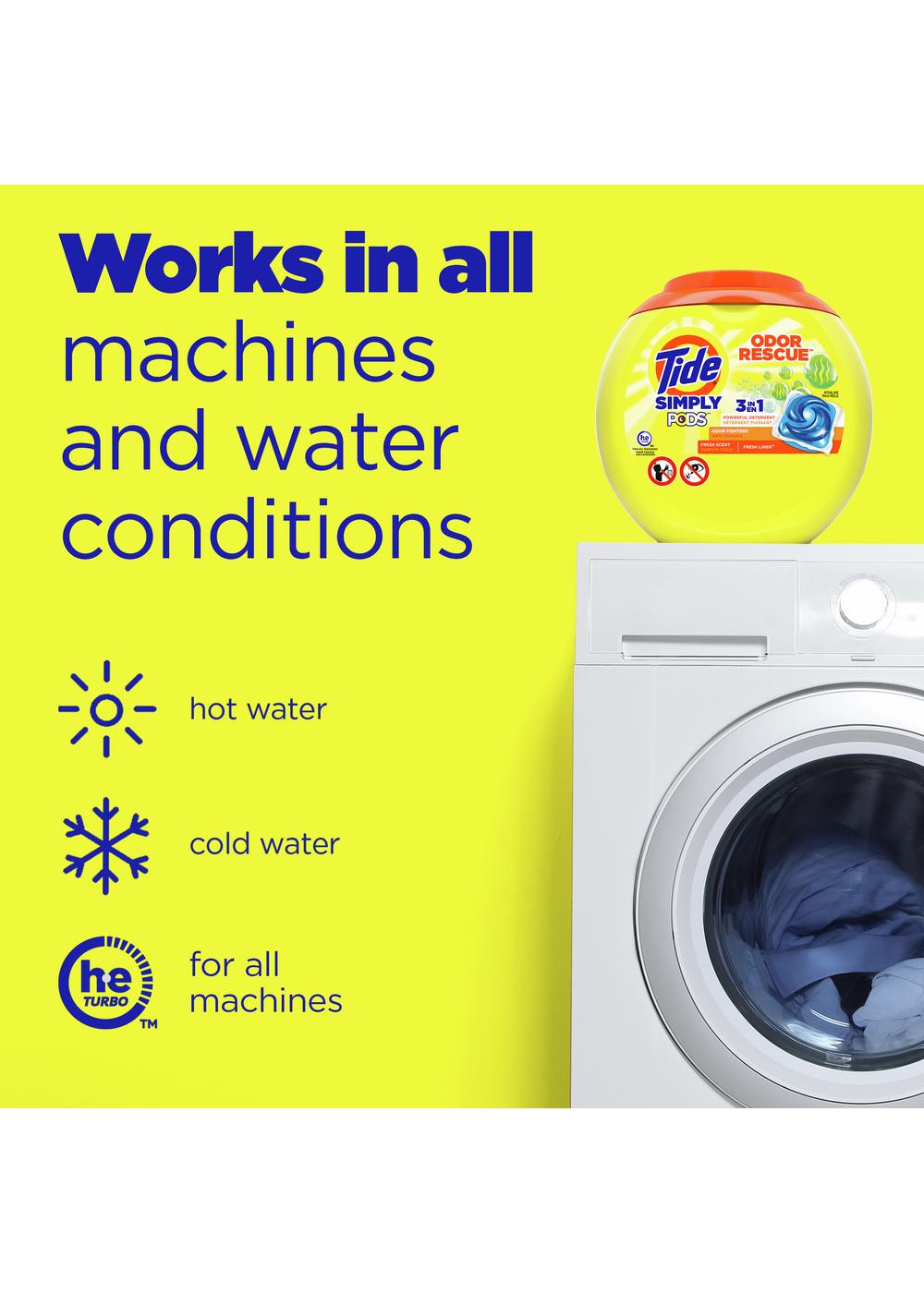 Tide Simply Clean PODS Oxi Boost Fresh Linen HE Laundry Detergent Pacs ...