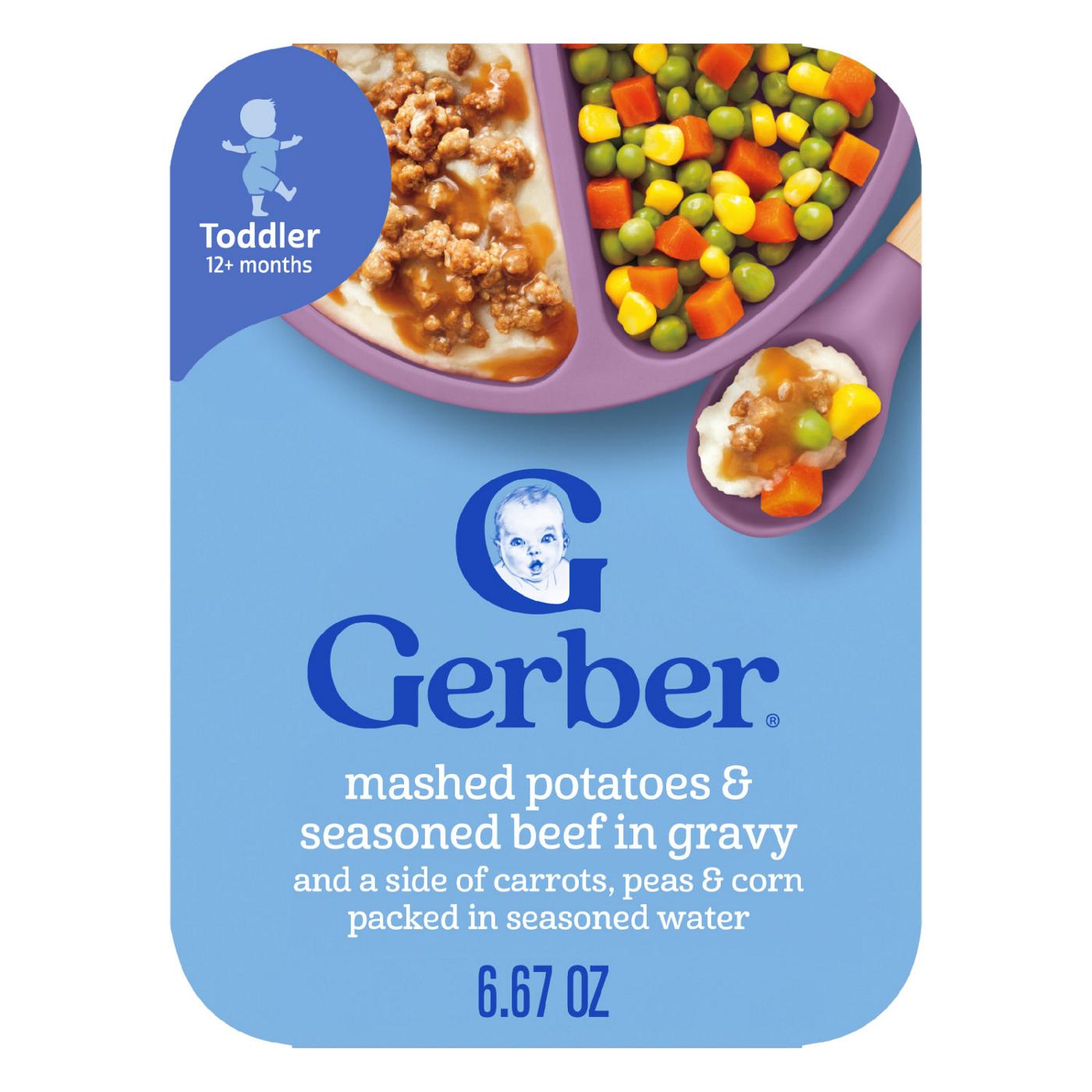 Gerber Mealtime for Toddler - Mashed Potatoes & Seasoned Beef in Gravy ...