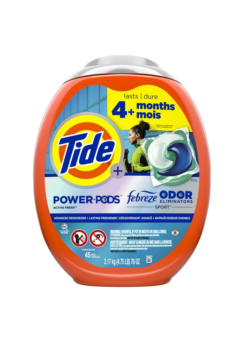 Tide Power PODS Febreze Odor Eliminator Sport Active Fresh HE Laundry ...