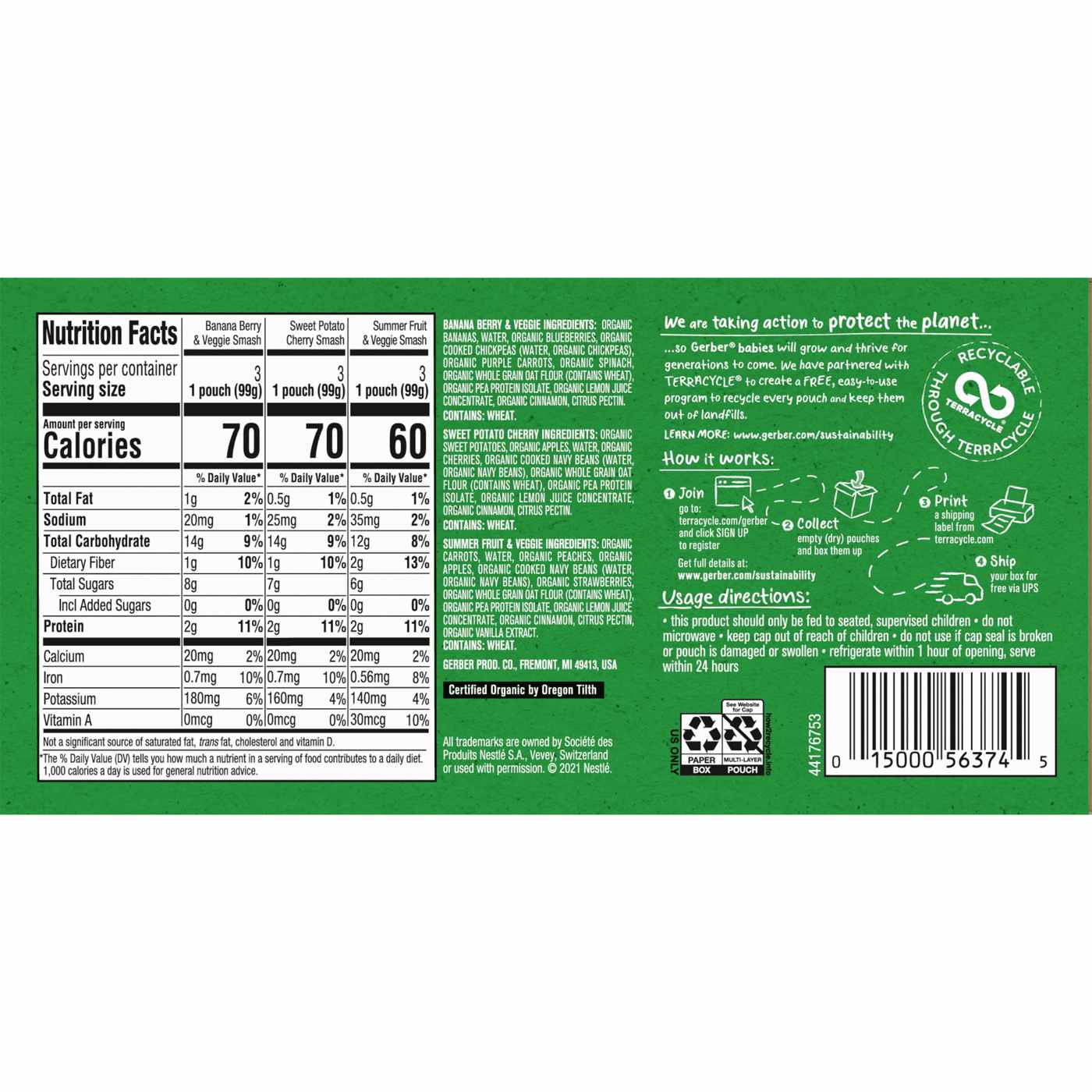 Gerber Organic for Toddler Plant-astic Pouches - Variety Pack - Shop ...