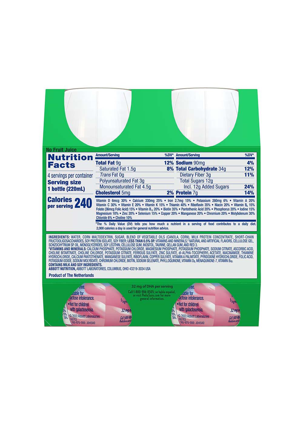 PediaSure Grow & Gain with Fiber Shake - Strawberry - Shop Electrolytes ...