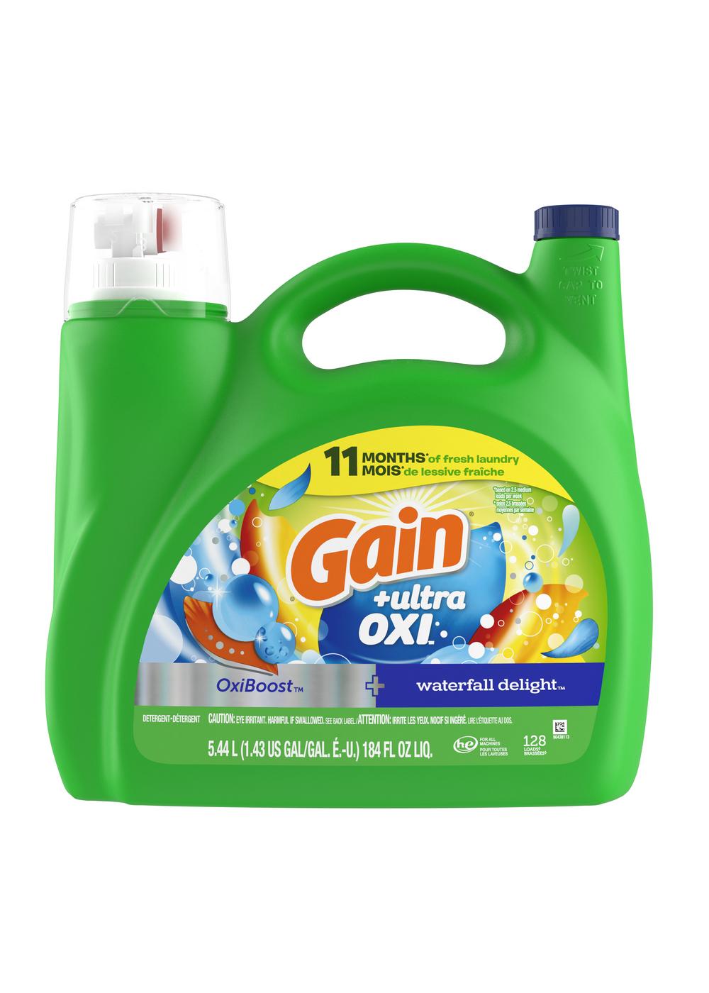 Gain + Ultra Oxi Boost HE Liquid Laundry Detergent, 128 Loads ...