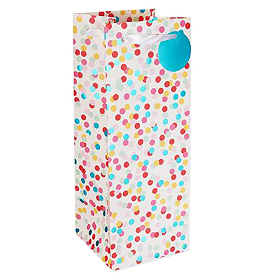 Cakewalk Confetti Dot Wine Bottle Gift Bag - Shop Gift wrap at H-E-B
