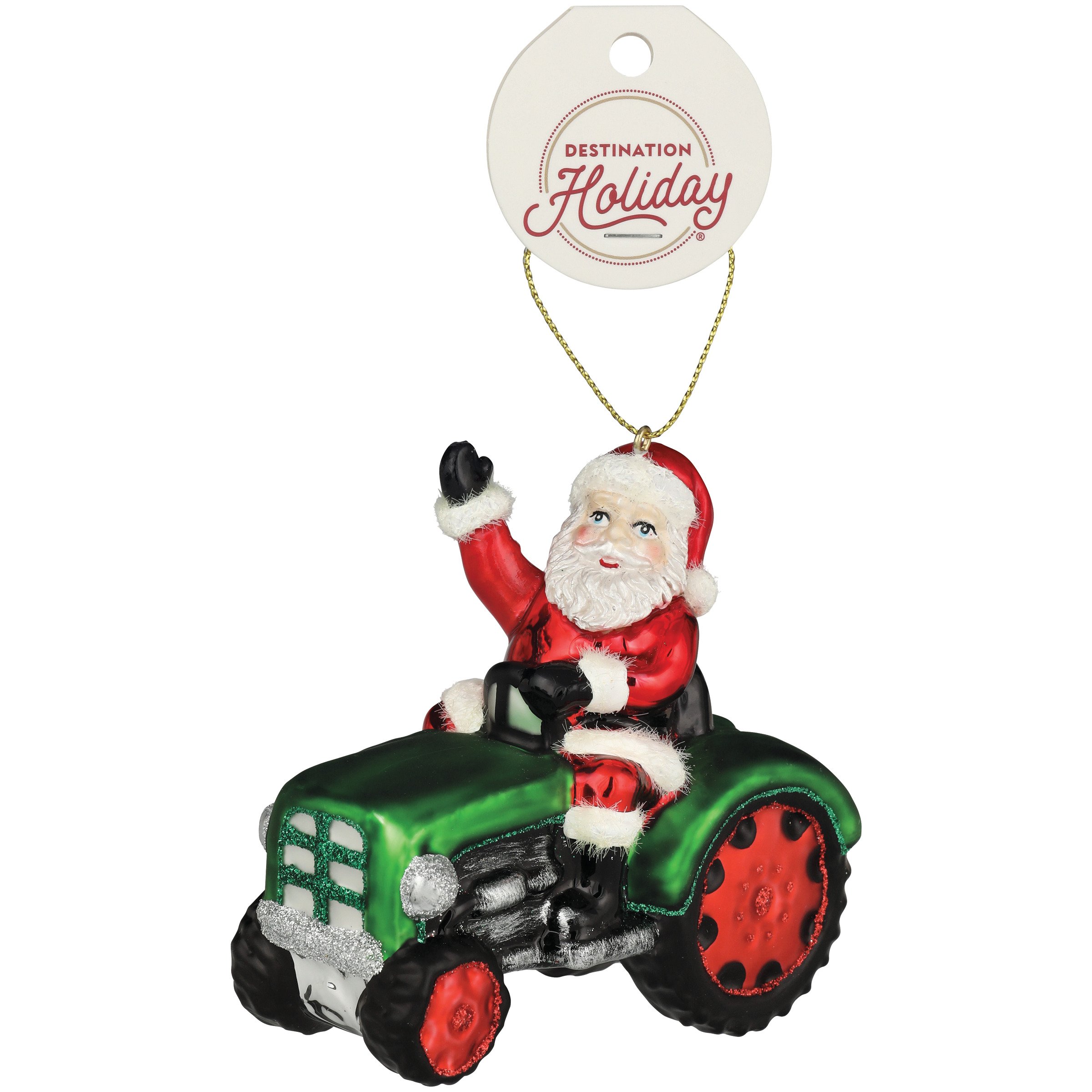 Destination Holiday Santa on Tractor Christmas Tree Ornament - Shop ...